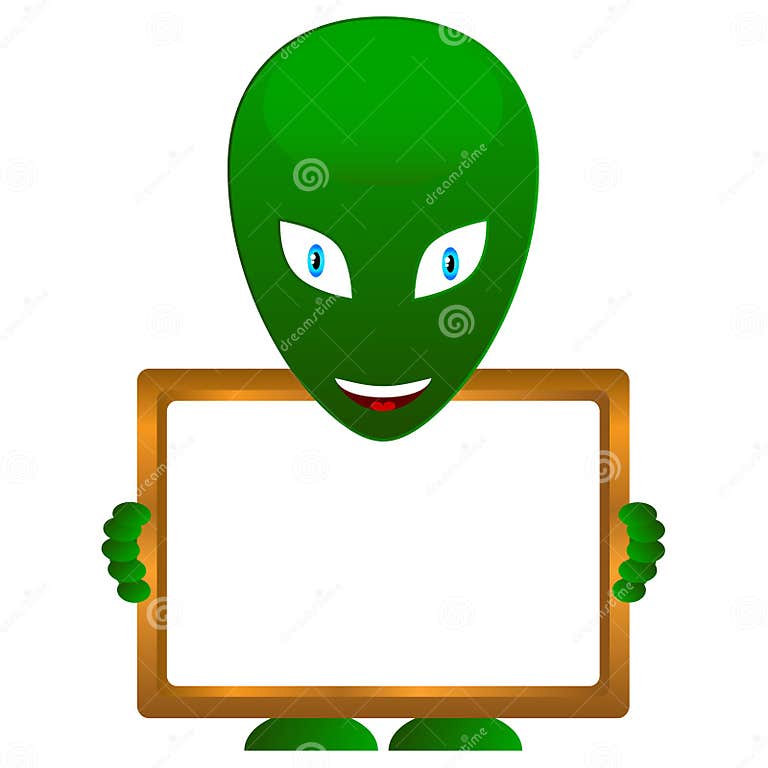 Alien with frame stock vector. Illustration of element - 29007507