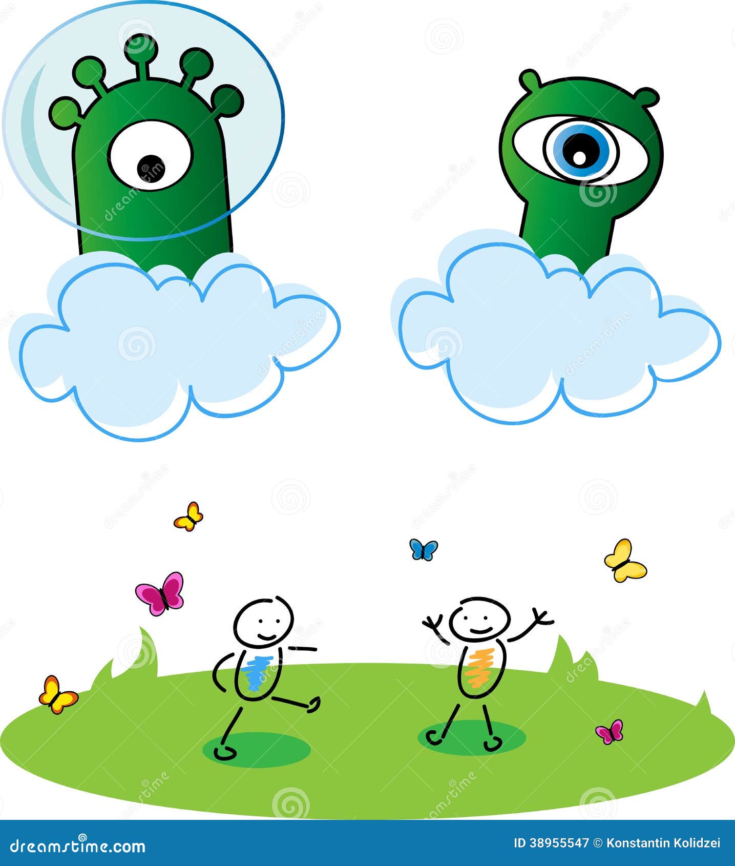 Alien. stock vector. Illustration of happiness, vector - 38955547