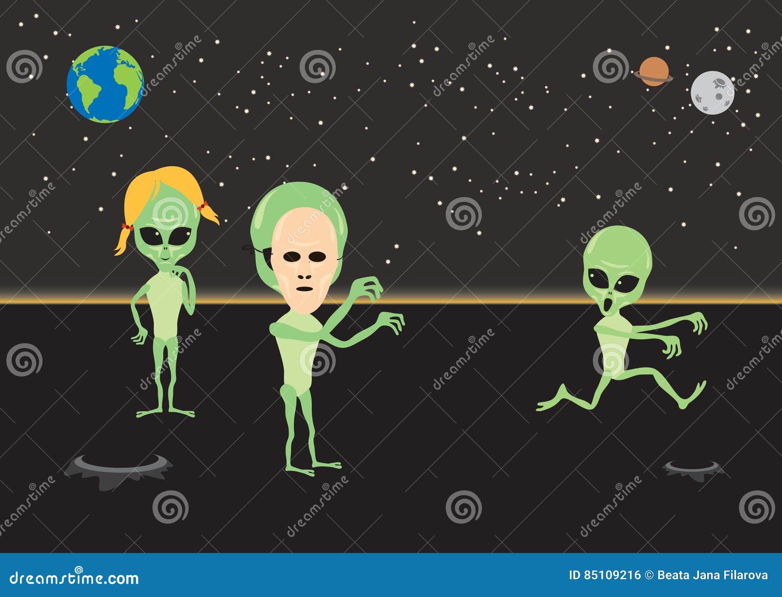 Alien Fun Vector Illustration Stock Vector - Illustration of monster ...