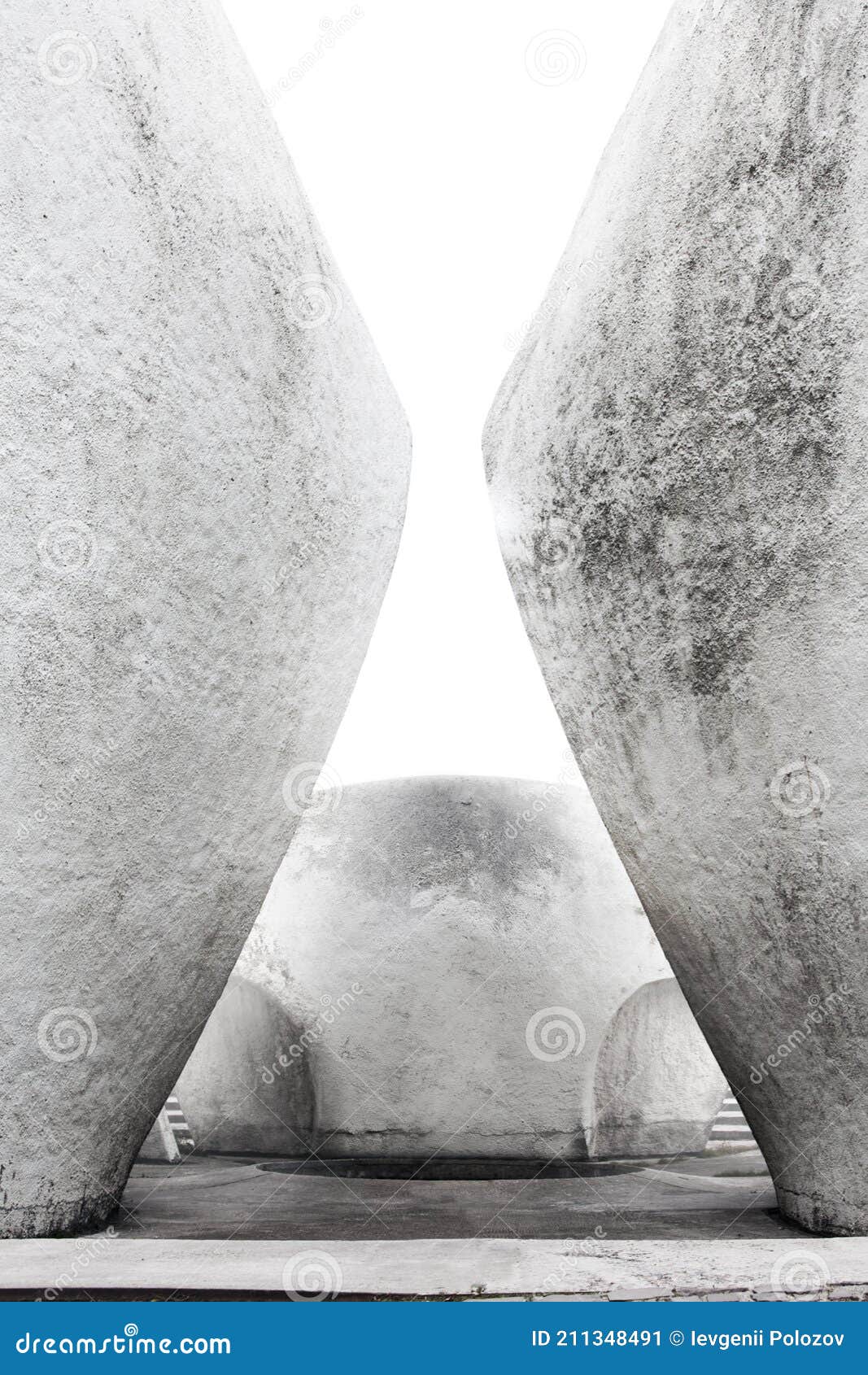 Alien Futuristic Concrete Empty Decorations with Abstract Shape ...