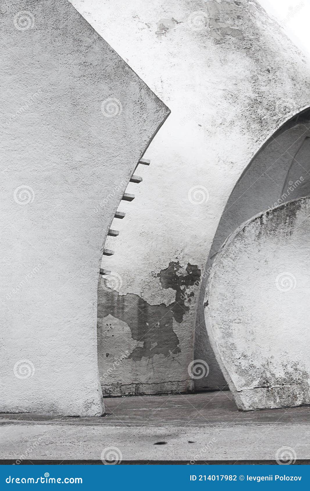 Alien Futuristic Concrete Empty Decorations with Abstract Shape ...