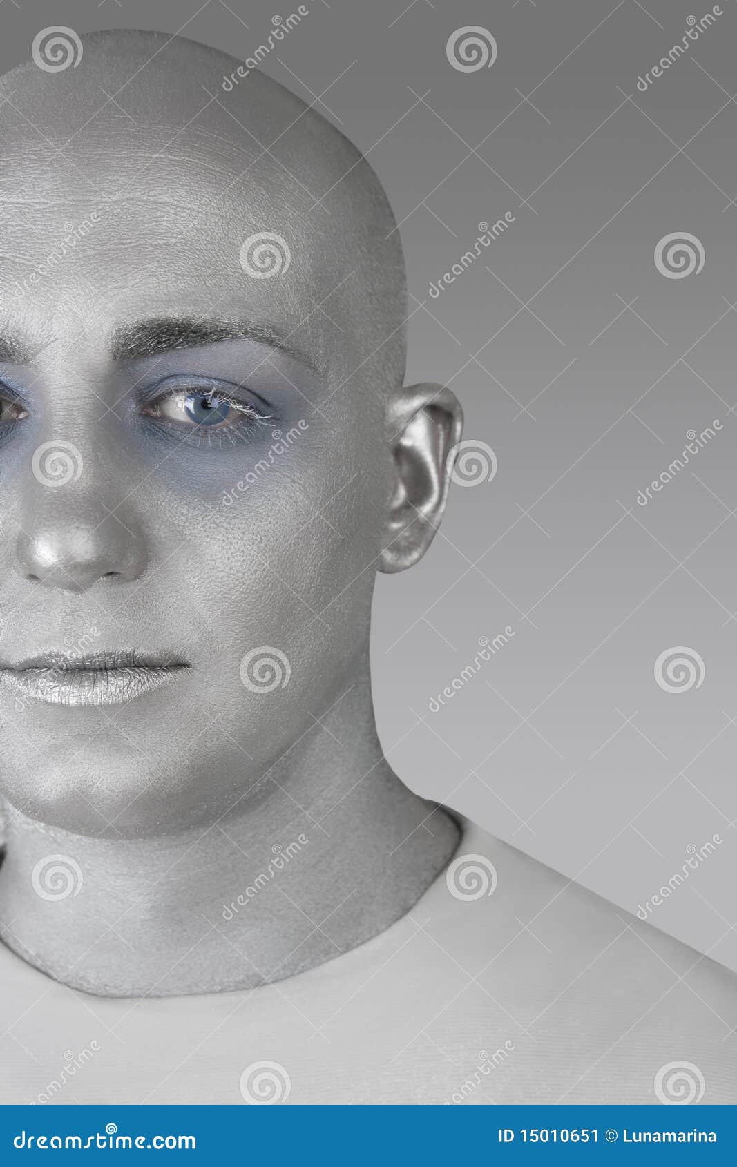 Alien Futuristic Silver Skin Extraterrestrial Stock Image - Image of ...