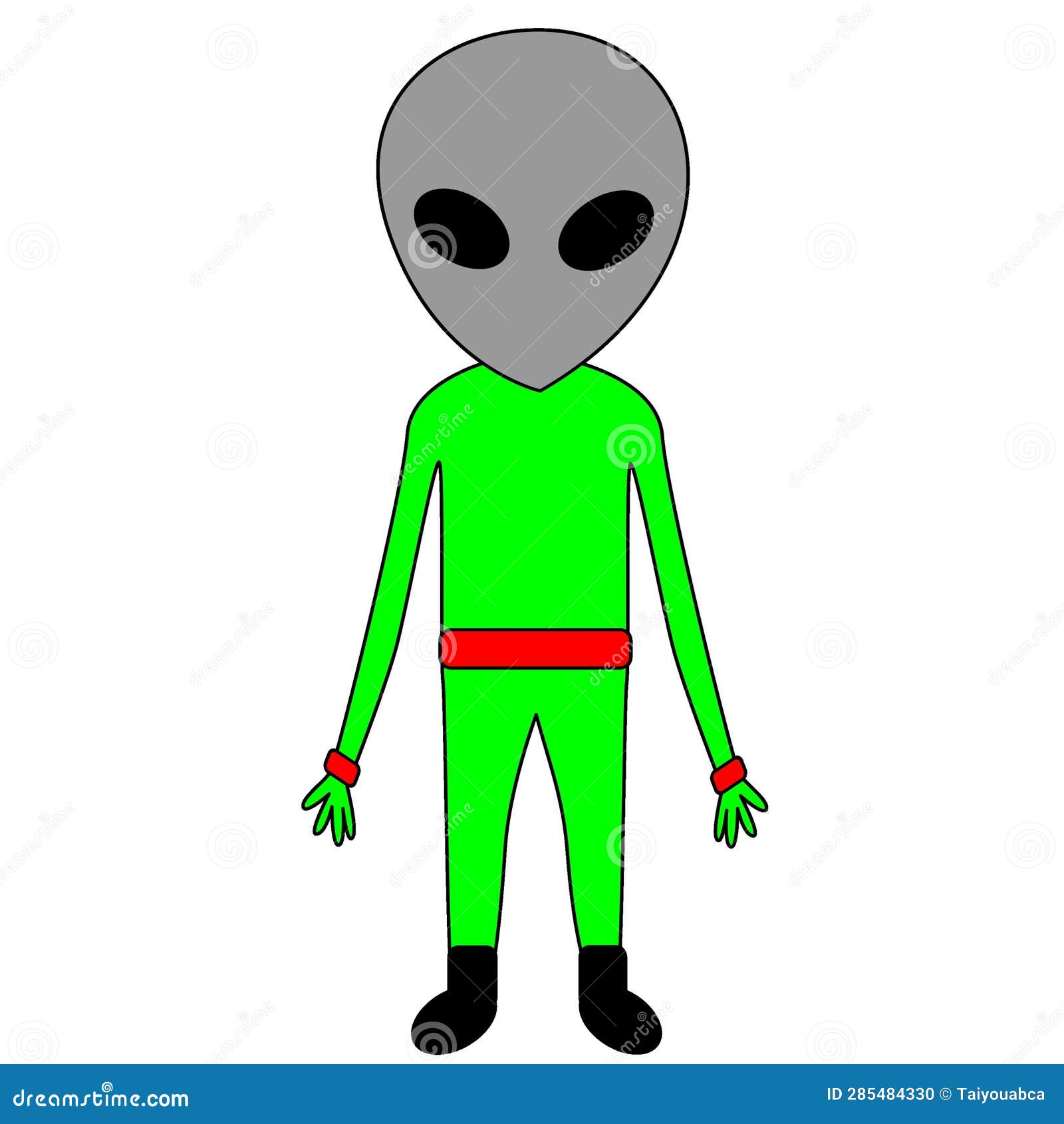 Alien with green clothes stock photo. Illustration of adult - 285484330