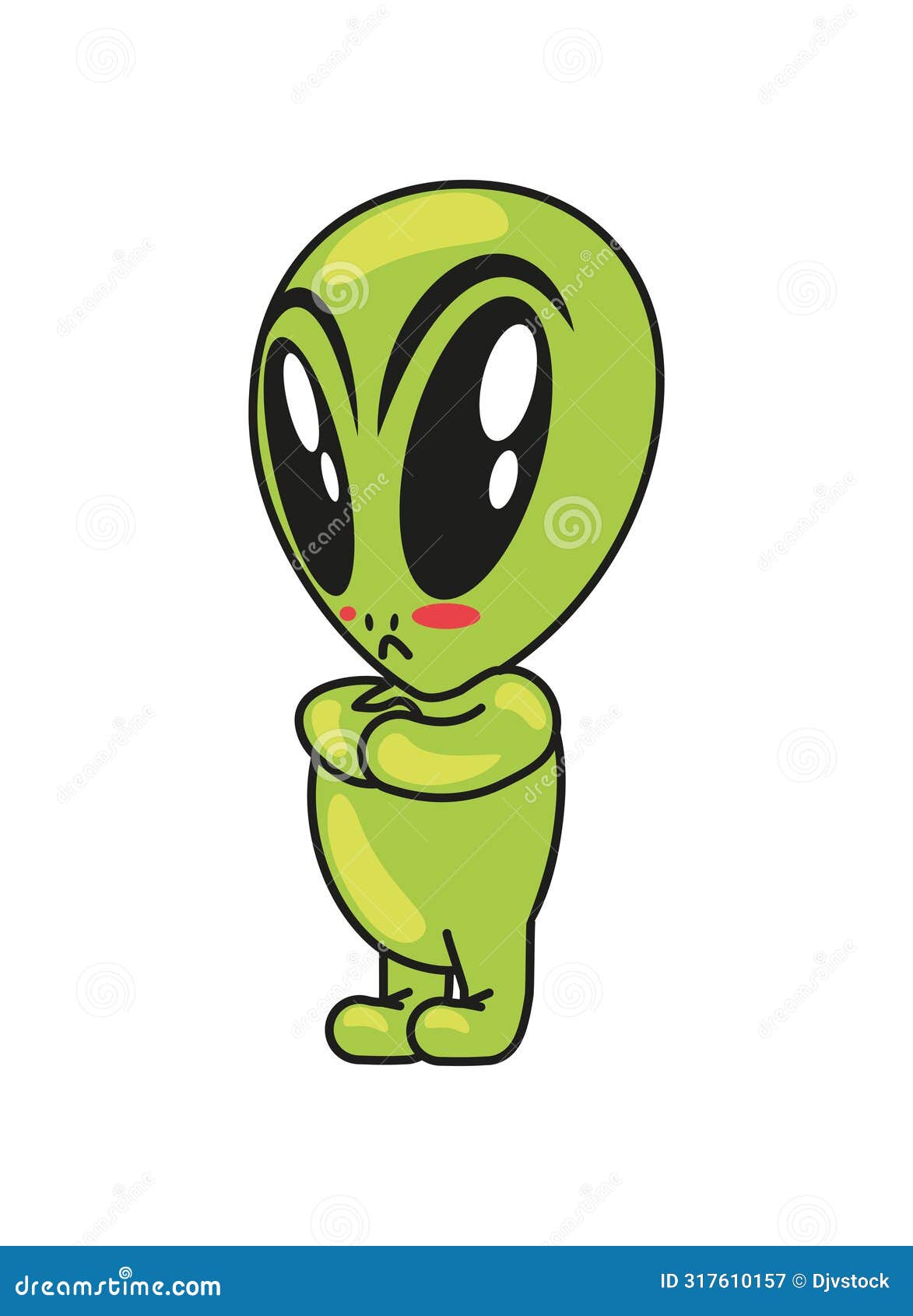 Alien green creature stock vector. Illustration of character - 317610157