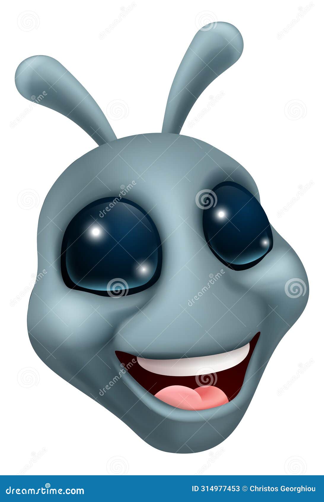Alien Grey Gray Fun Cartoon Character Stock Image - Illustration of ...