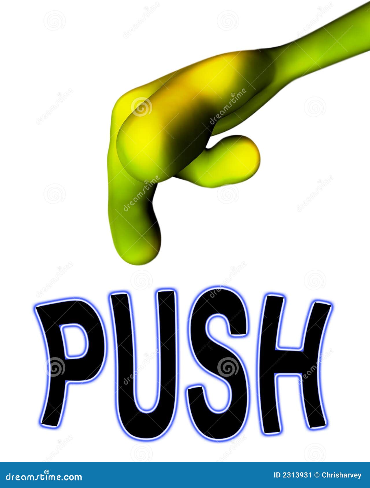 Alien Hand Pushing 12 stock illustration. Illustration of martians ...