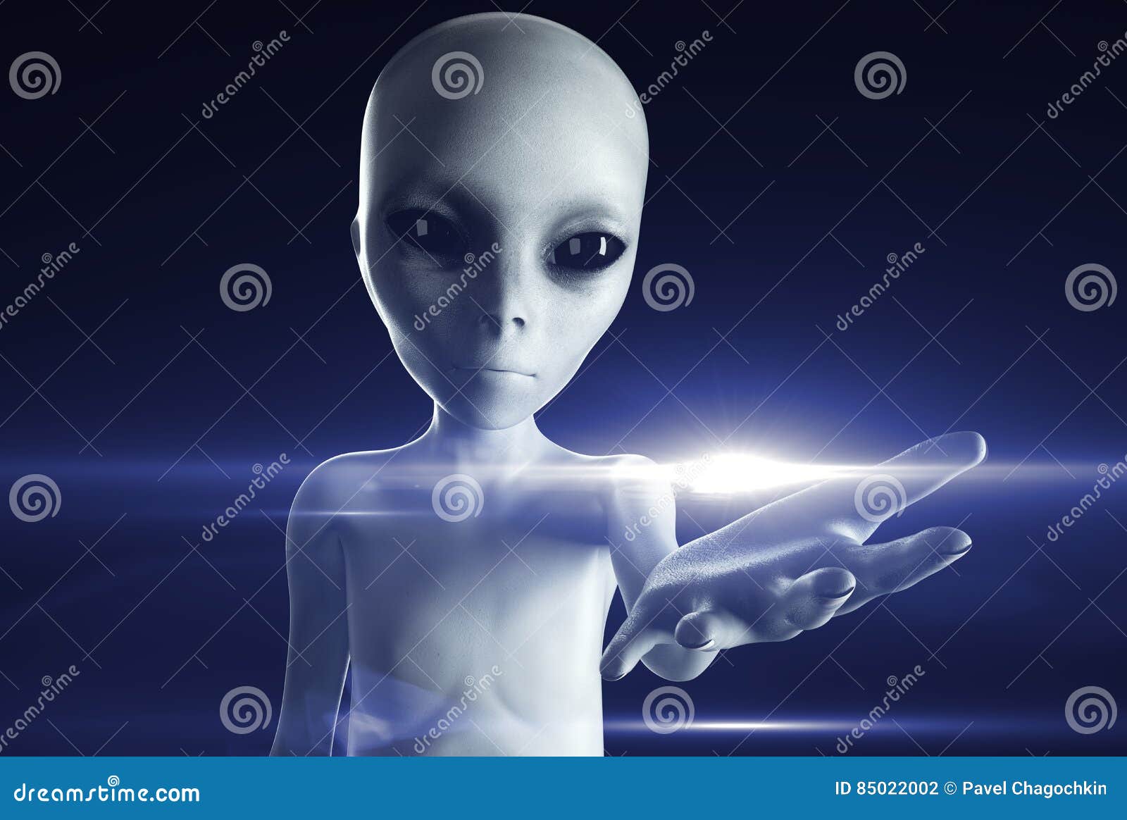 Two Of Alien Is Reaching Out To Grab You. 2D Art. Royalty-Free ...