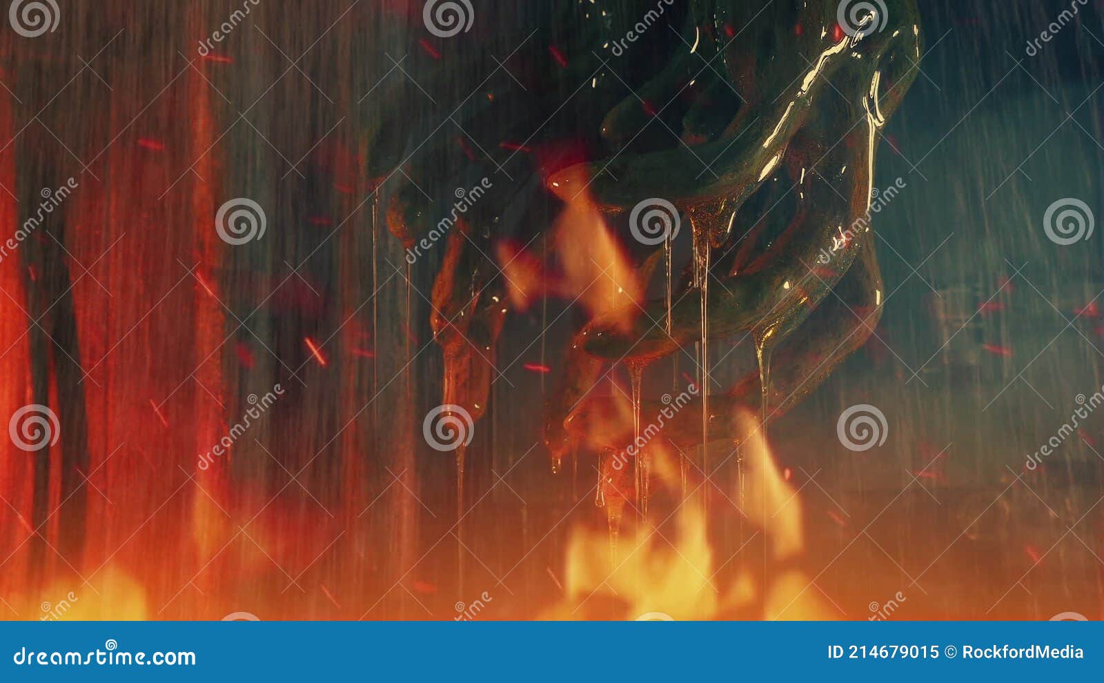 Alien Hangs from Ceiling with Sprinker System and Fire Emergency Stock ...