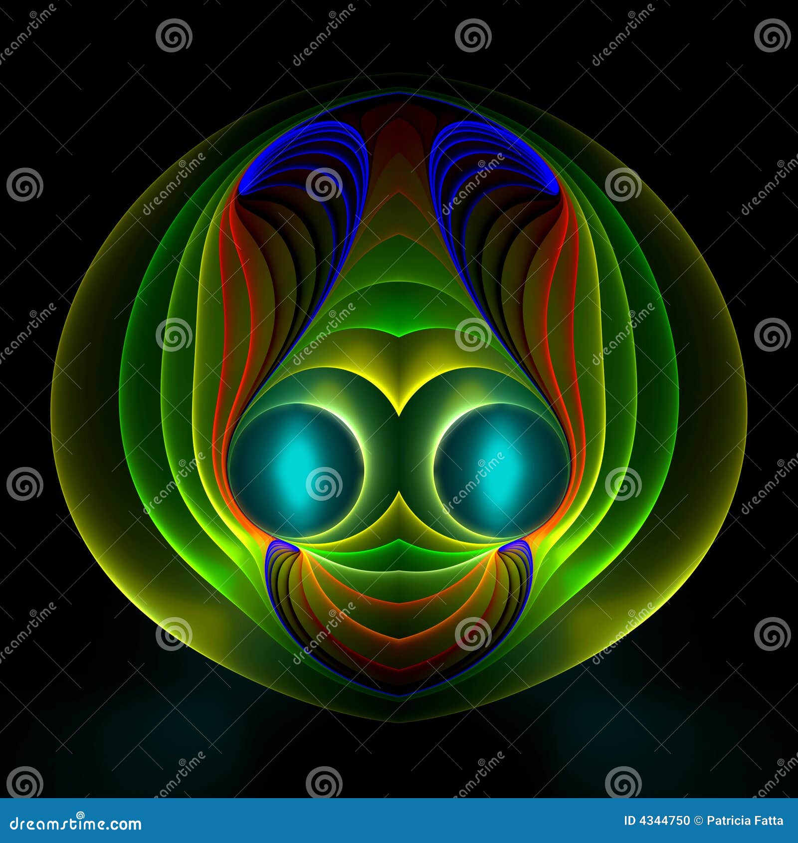 Alien happy face stock illustration. Illustration of rendering - 4344750