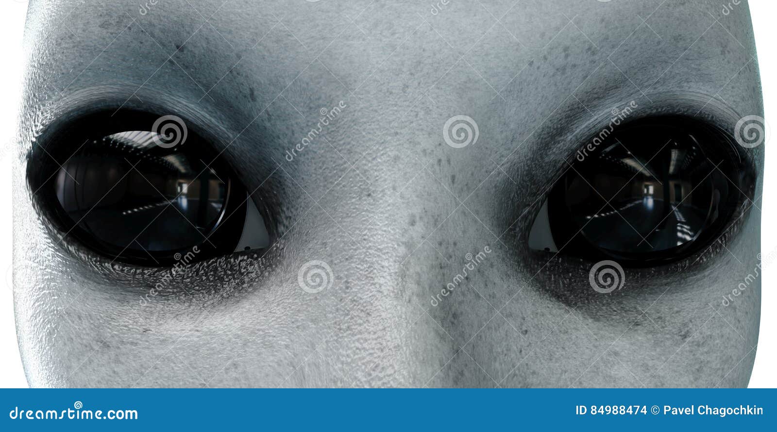 Alien Head. Close Up. UFO Concept. Isolate. 3d Rendering. Stock ...