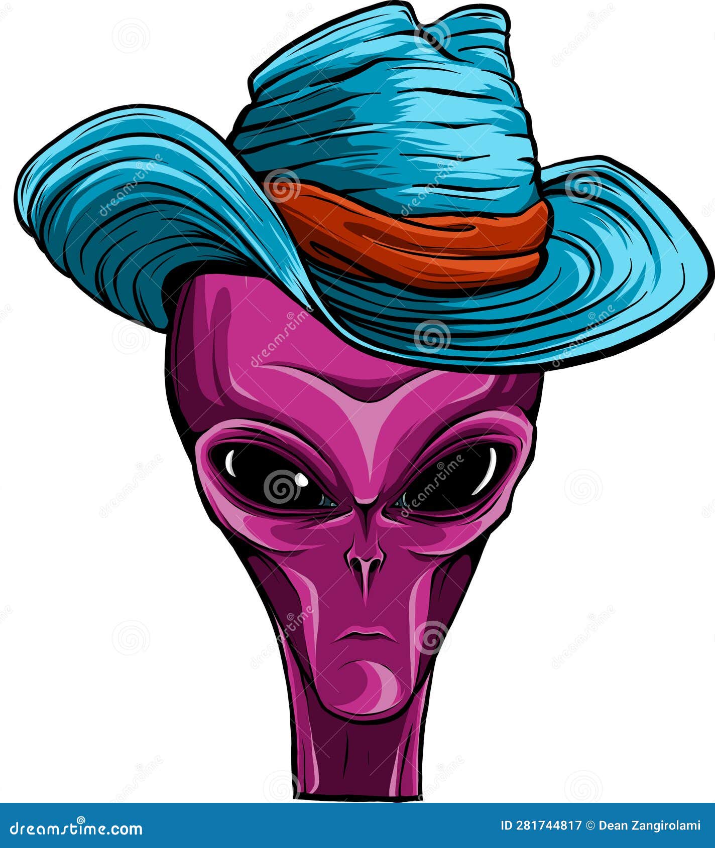 Vector Illustration of Alien Head Cowboy Design Stock Vector ...