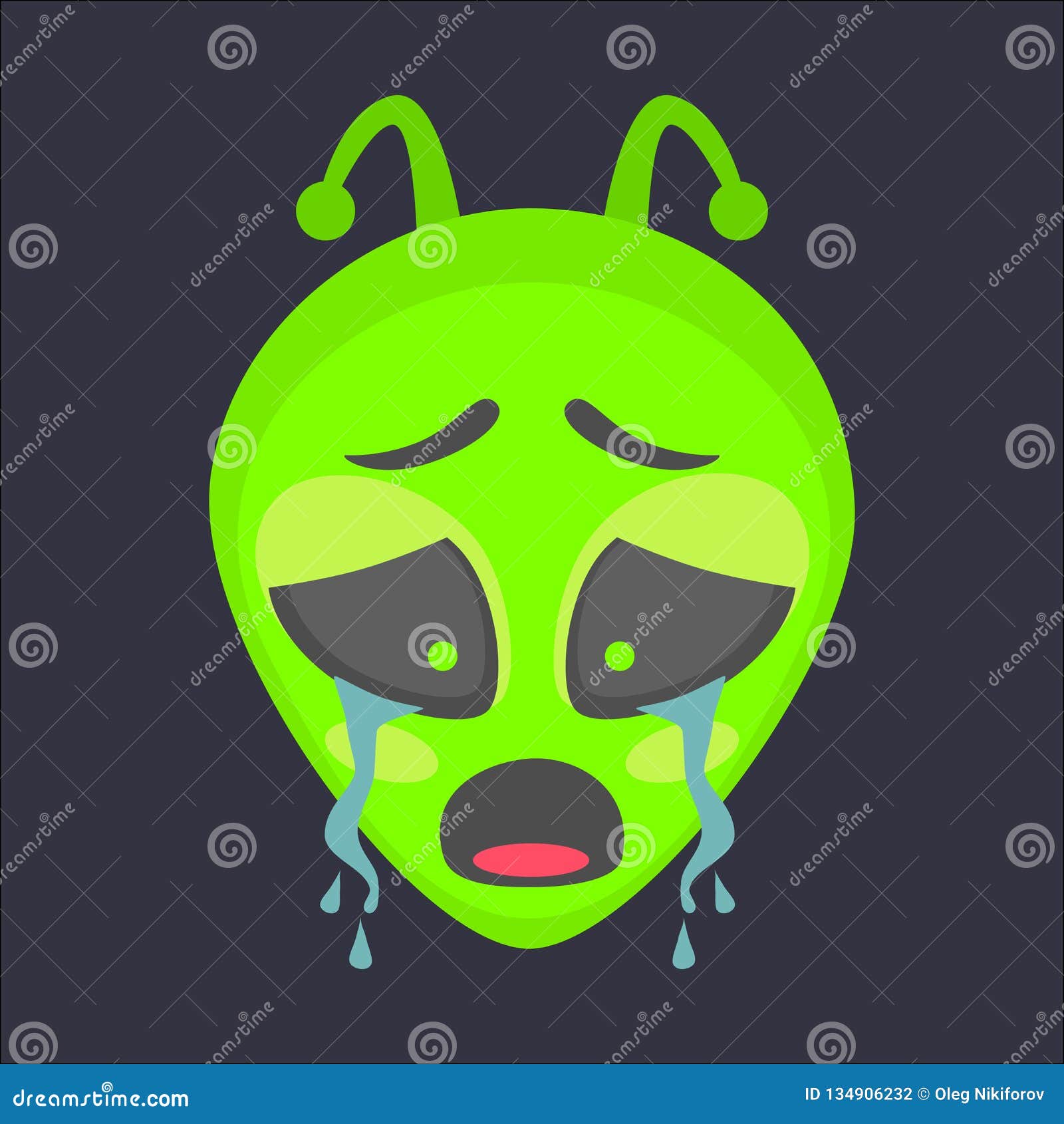The Head Of The Man Is Sad Crying Sobbing. Doodle Icon Drawing Vector ...