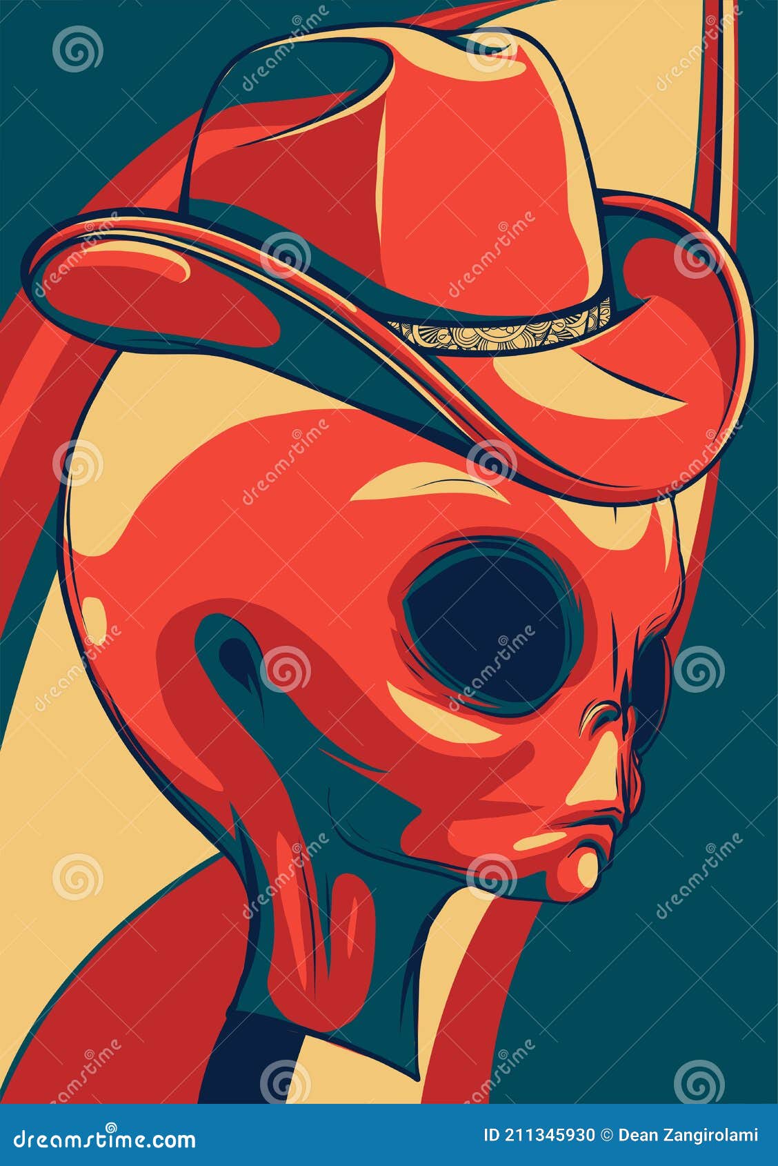 Alien Head with Hat Vector Illustration Design Stock Illustration ...