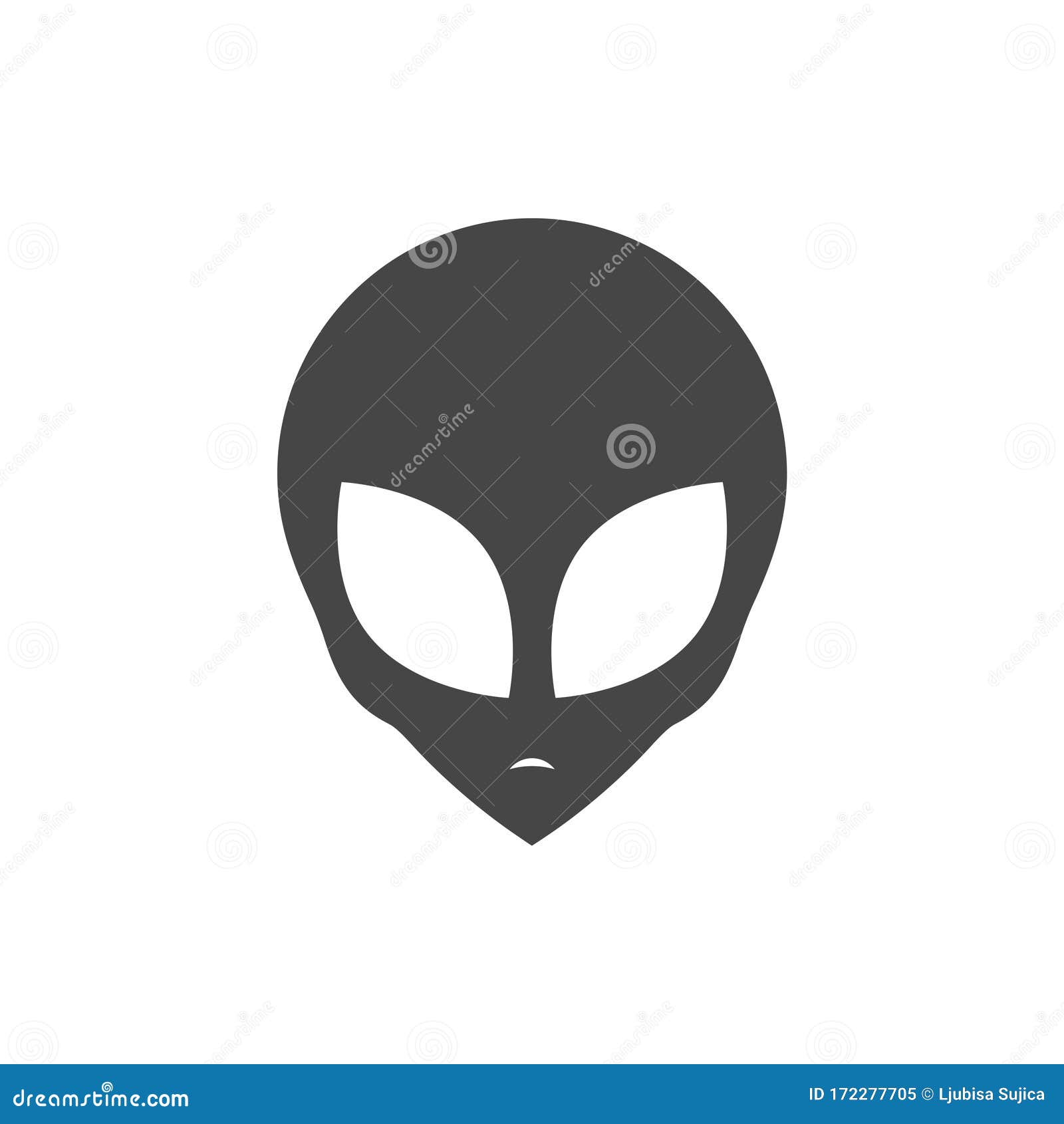 Alien Head Icon, Extraterrestrial Alien Face Stock Vector ...