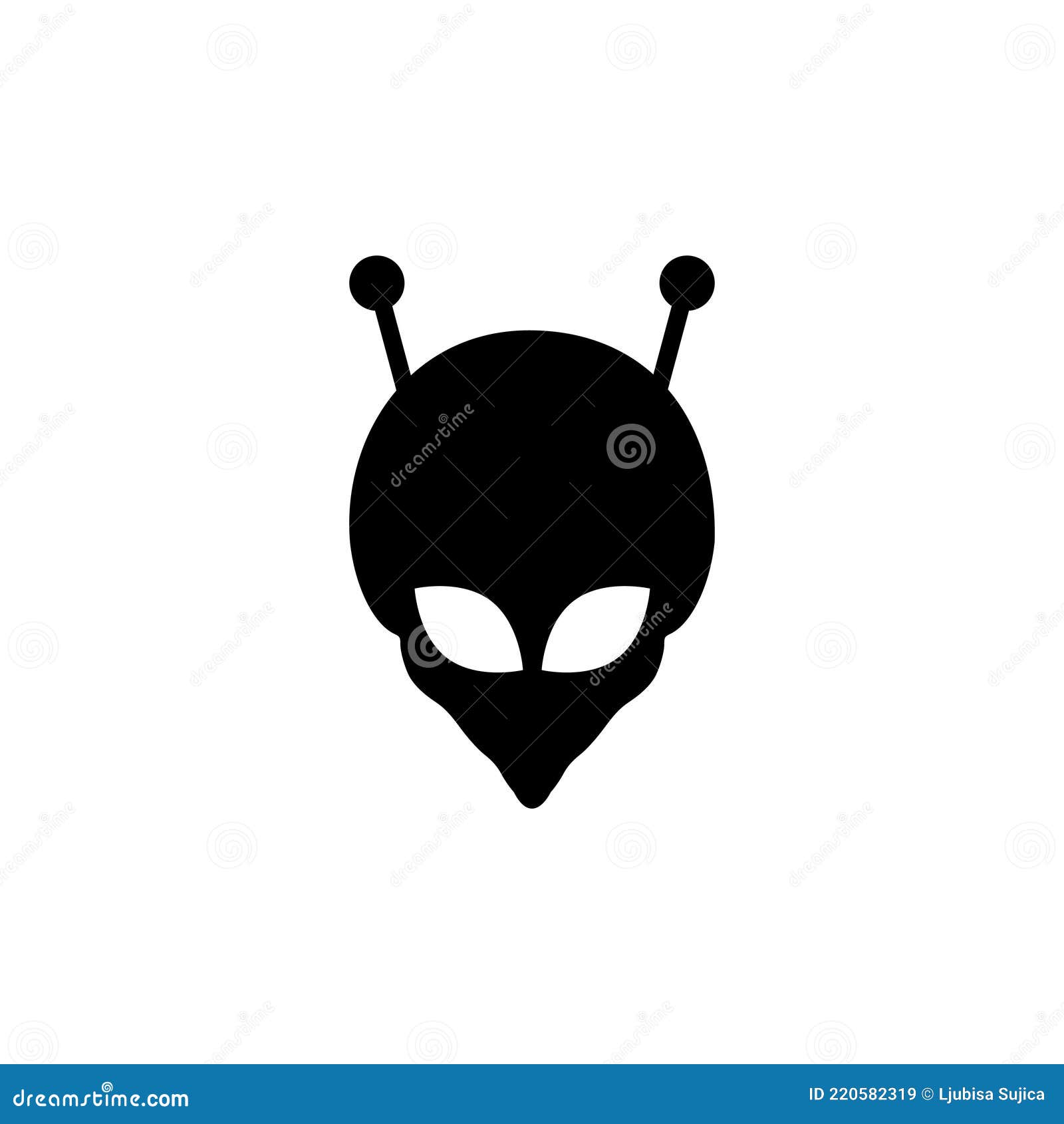 Alien Head Icon Isolated on White Background Stock Vector ...