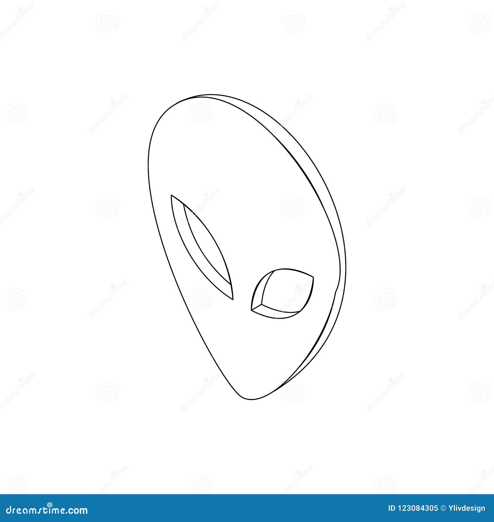 Alien Head Icon, Isometric 3d Style Stock Illustration - Illustration ...