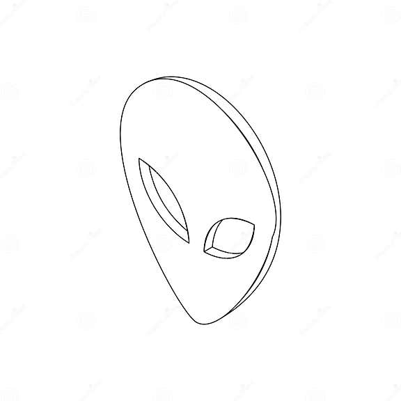 Alien Head Icon, Isometric 3d Style Stock Vector - Illustration of ...