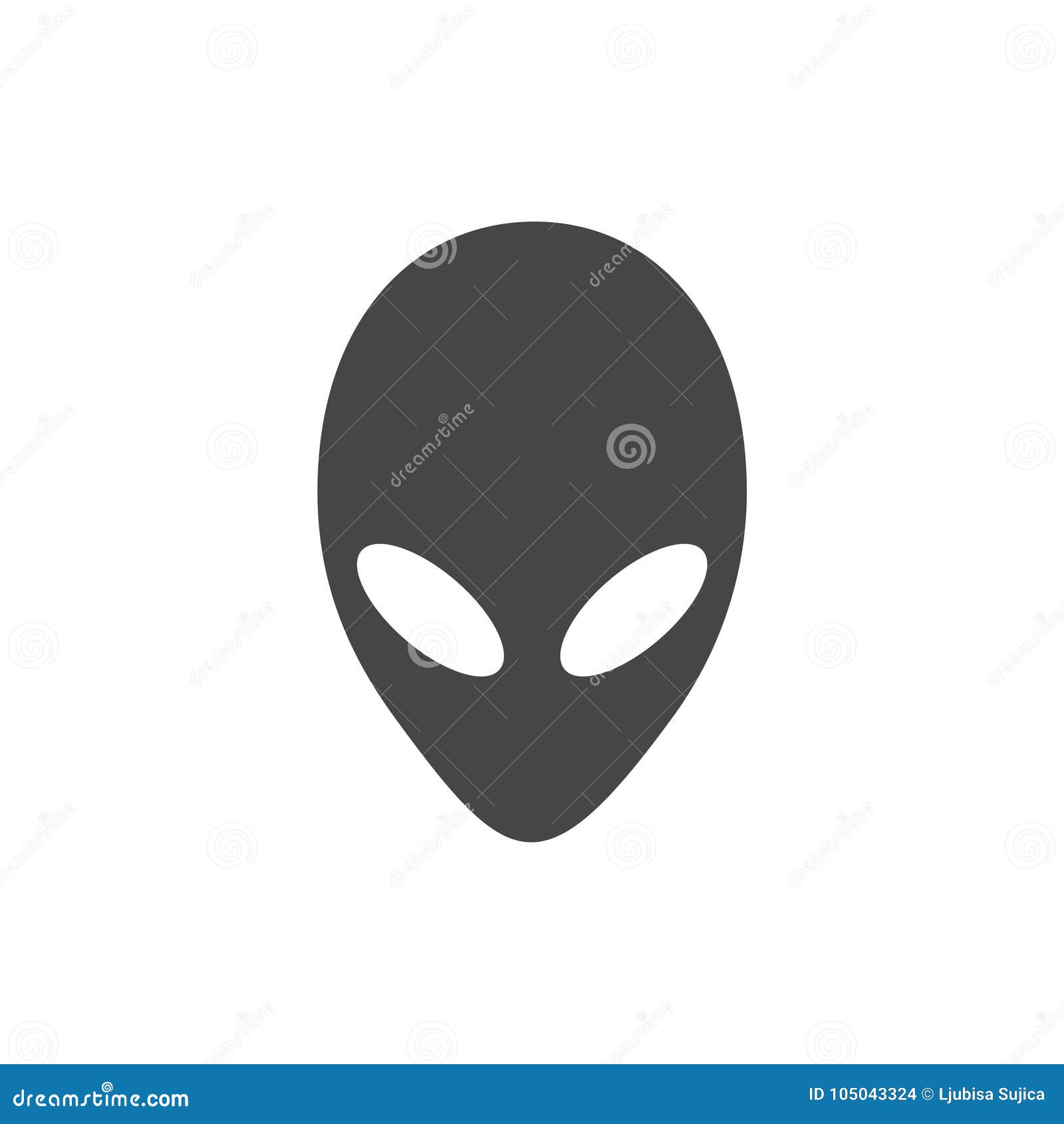 Alien head icon stock vector. Illustration of invasion - 105043324