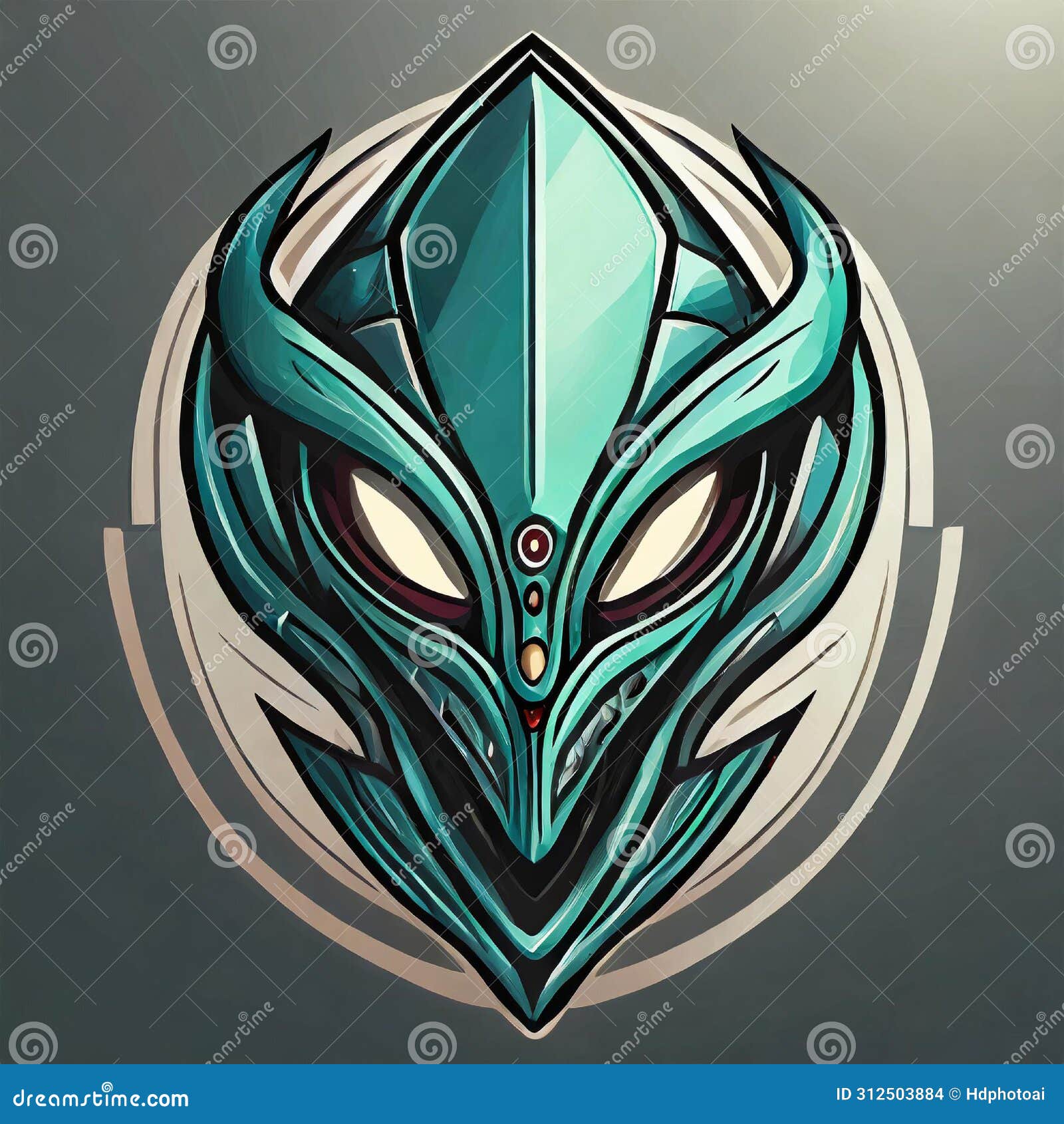 Alien Head Logo for Commercial Use Stock Illustration - Illustration of ...