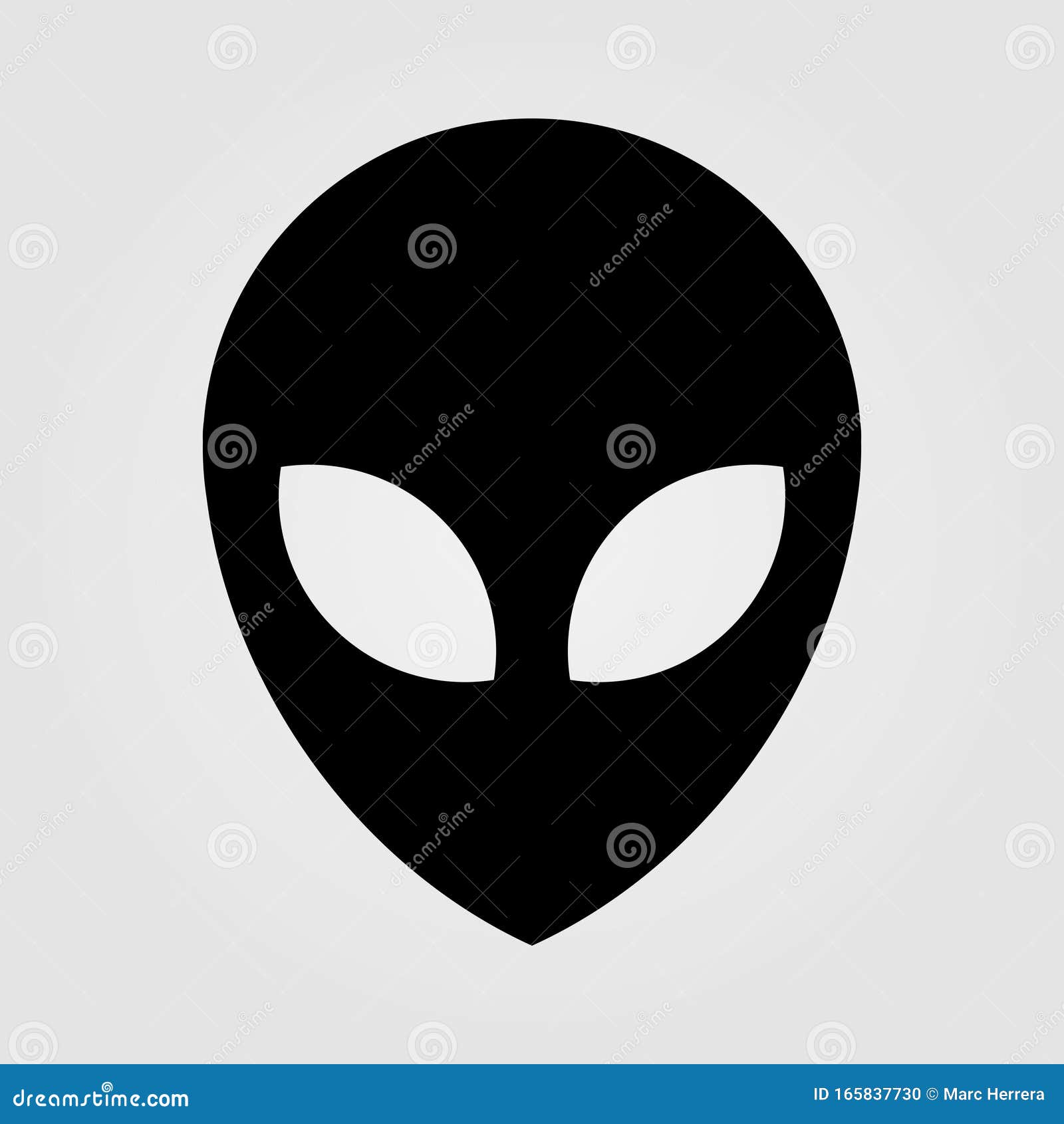Alien Head Silhouette Design Stock Abbildung - Illustration von ...