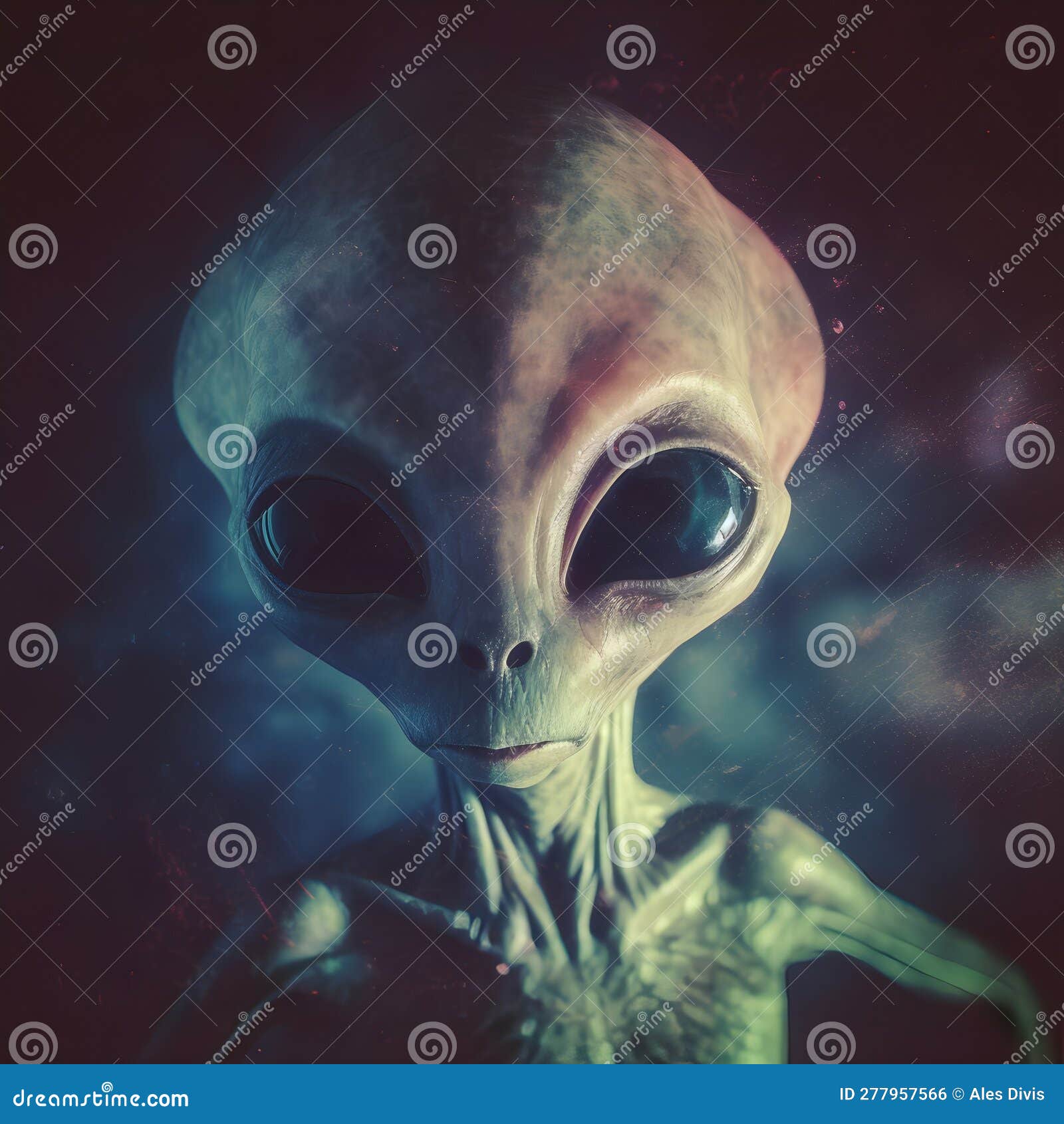 Scary Alien Face Expression Stock Illustration - Illustration of ...