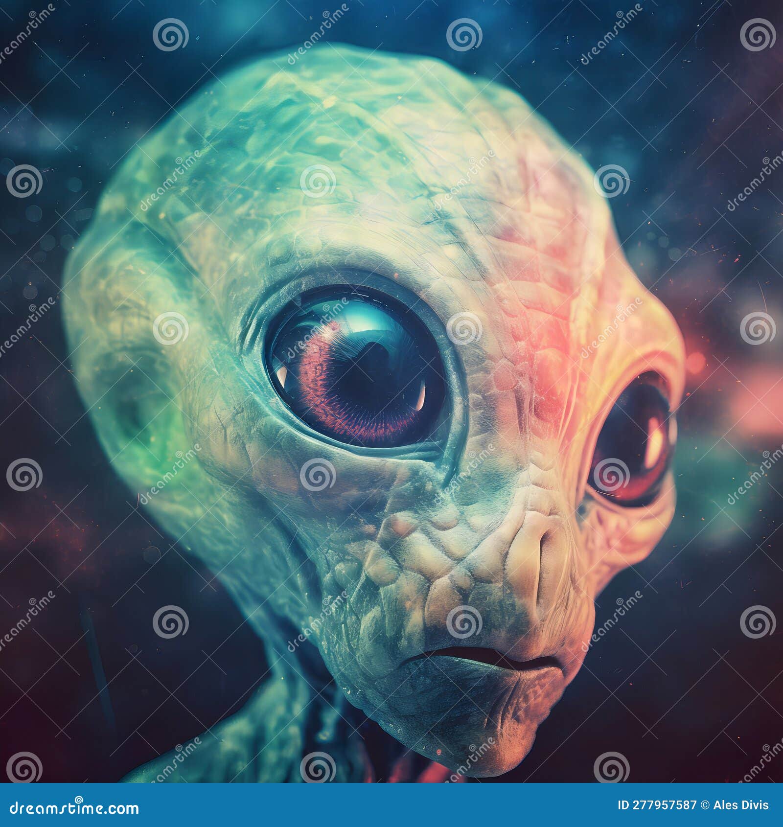 Scary Alien Face Expression Stock Illustration - Illustration of ...