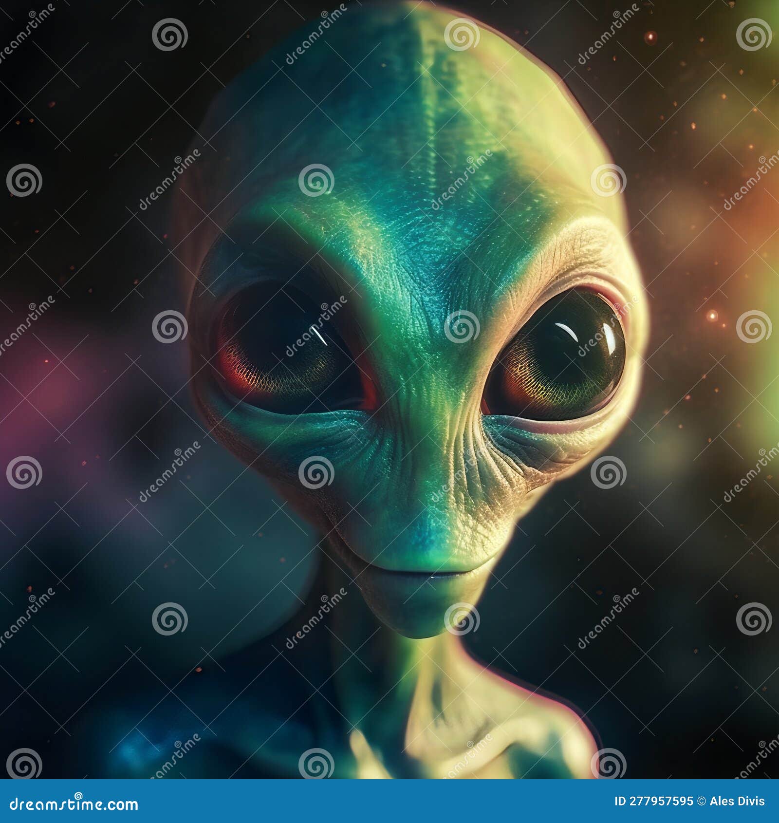 Scary Alien Face Expression Stock Illustration - Illustration of ...
