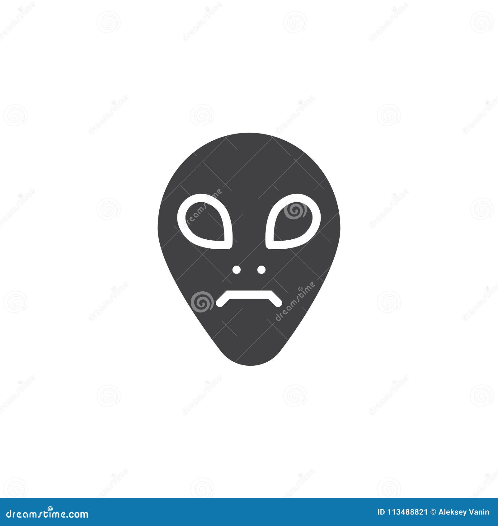 Alien head vector icon stock vector. Illustration of single - 113488821