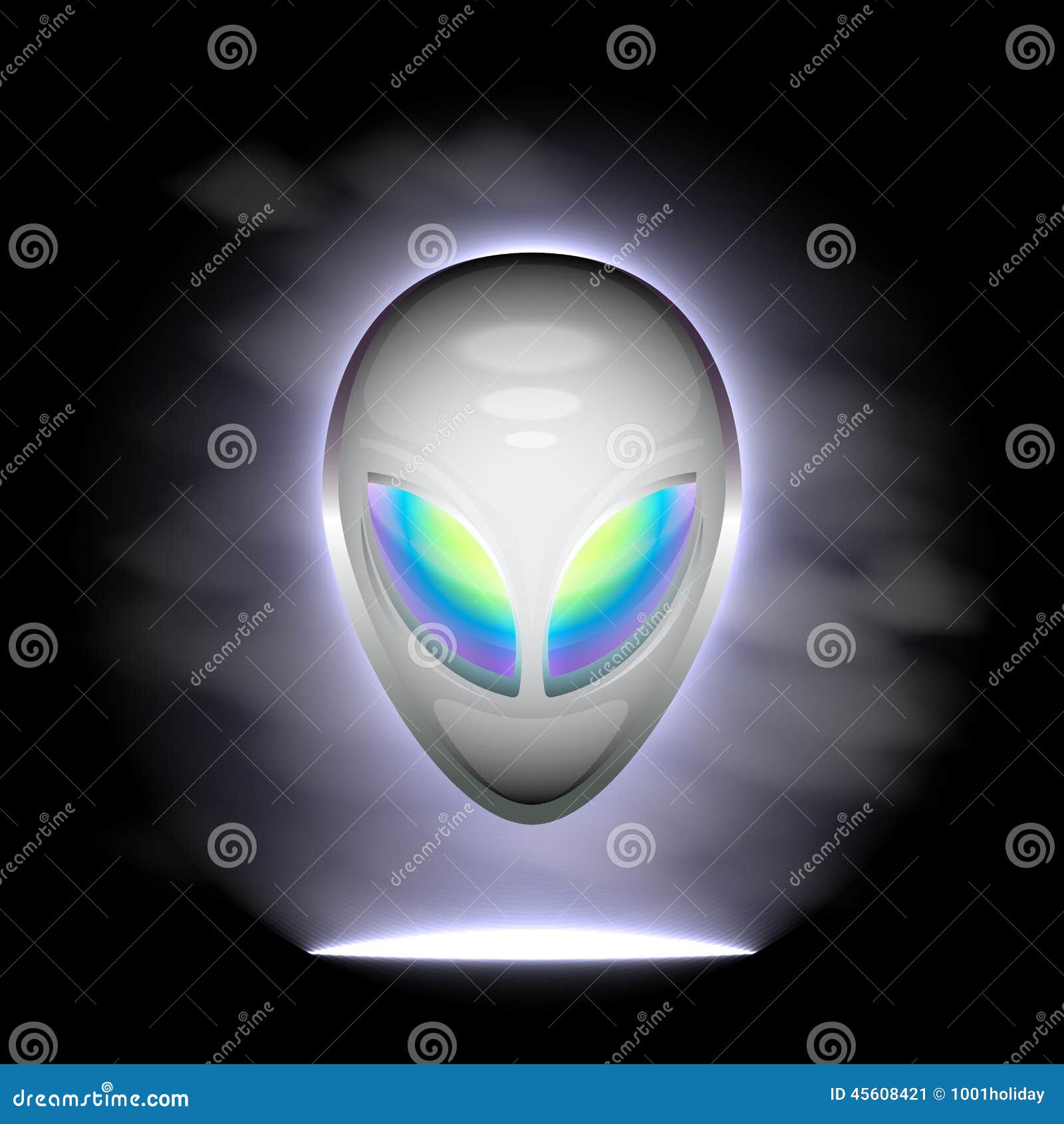 Alien head stock vector. Illustration of paranormal, isolated - 45608421