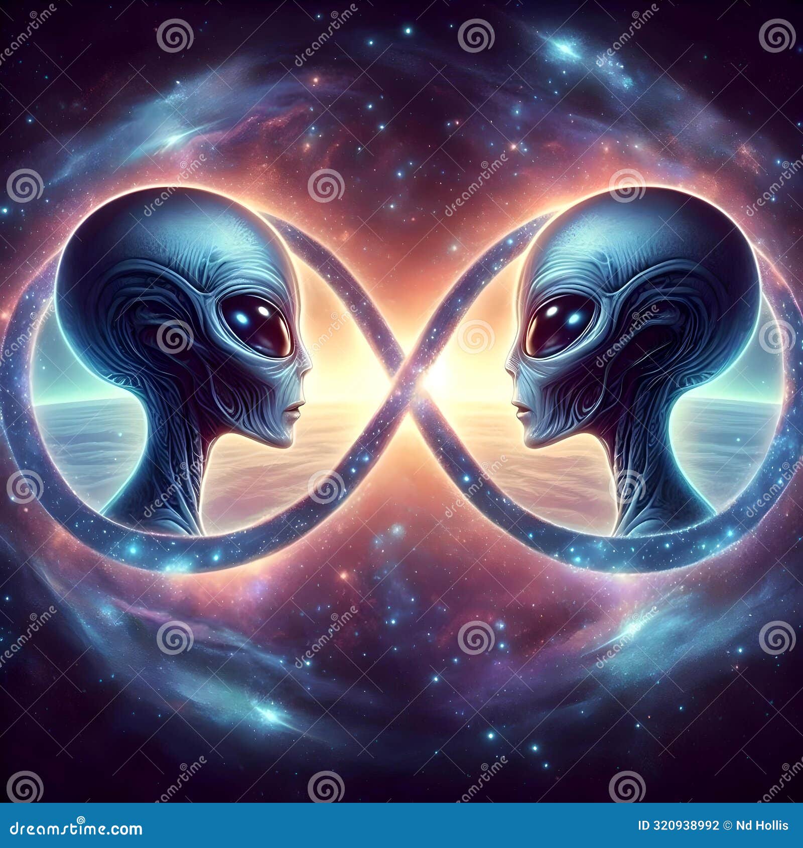 Alien heads, infinity, stock illustration. Illustration of screenshot ...