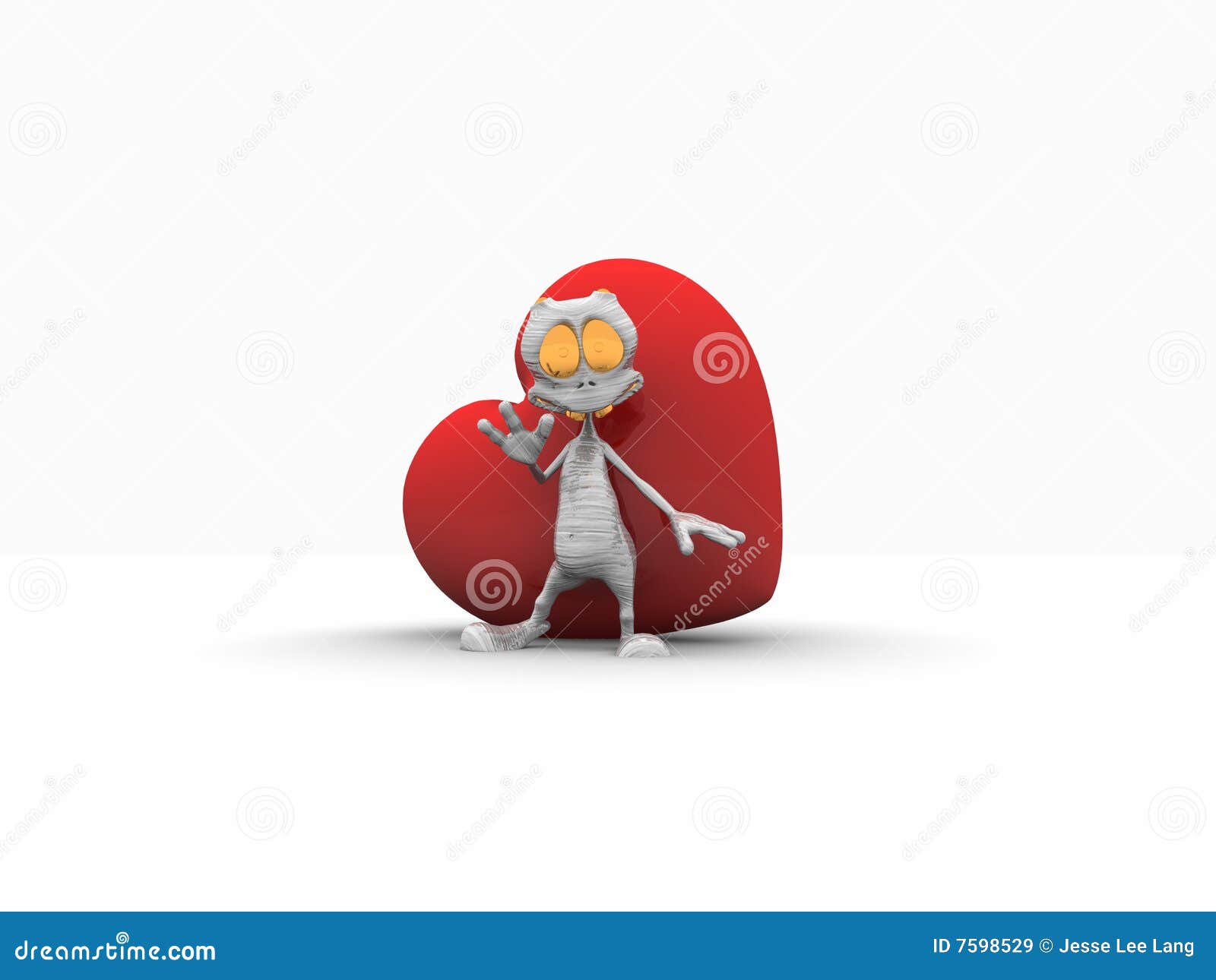 Alien and heart stock illustration. Illustration of fiction - 7598529