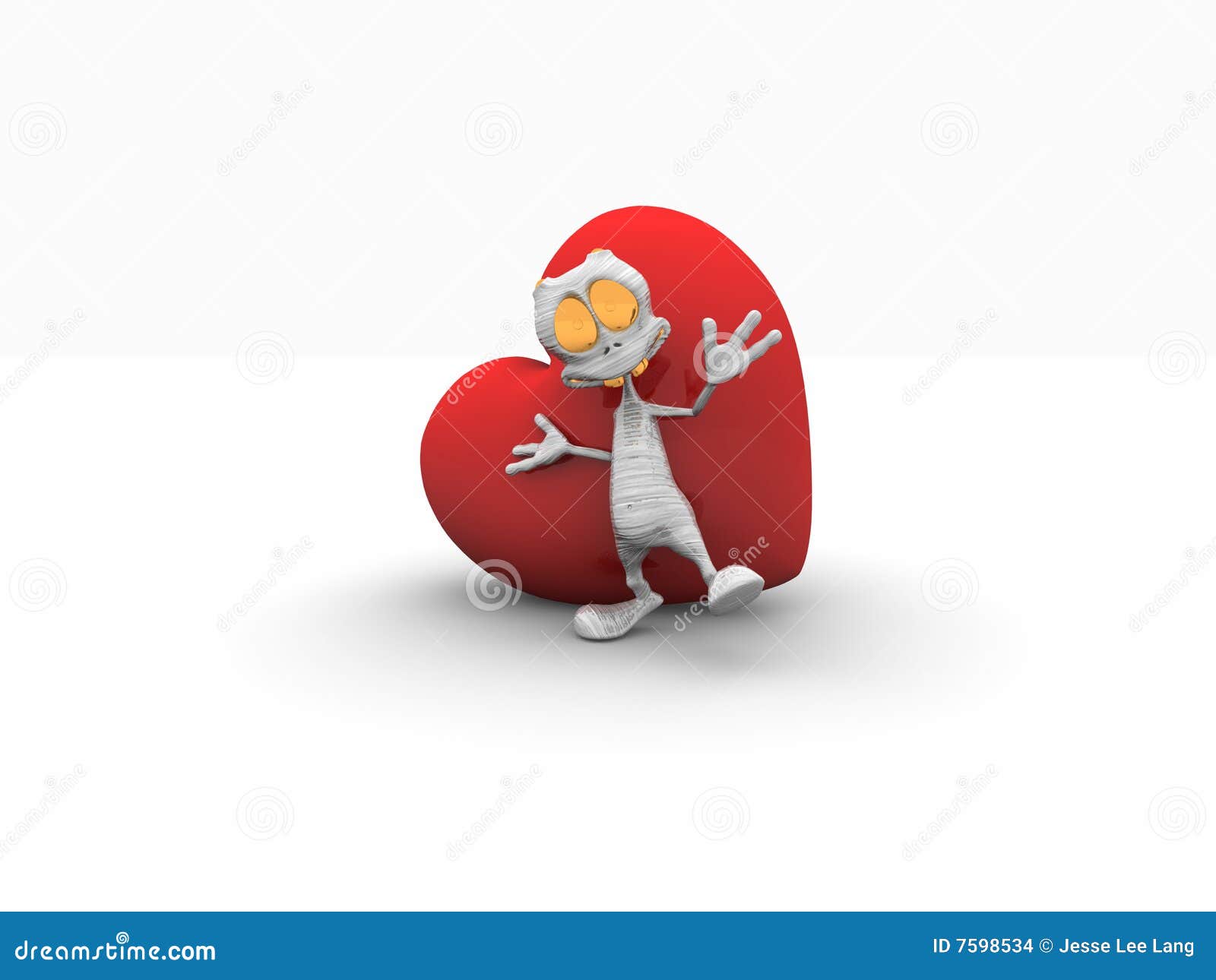 Alien and heart stock illustration. Illustration of loving - 7598534