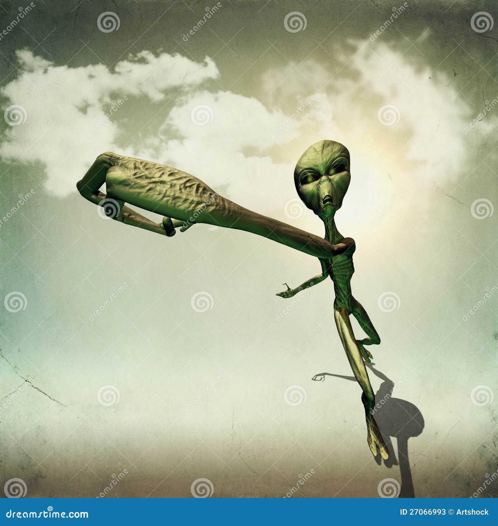 Alien hold something stock illustration. Illustration of visitor - 27066993