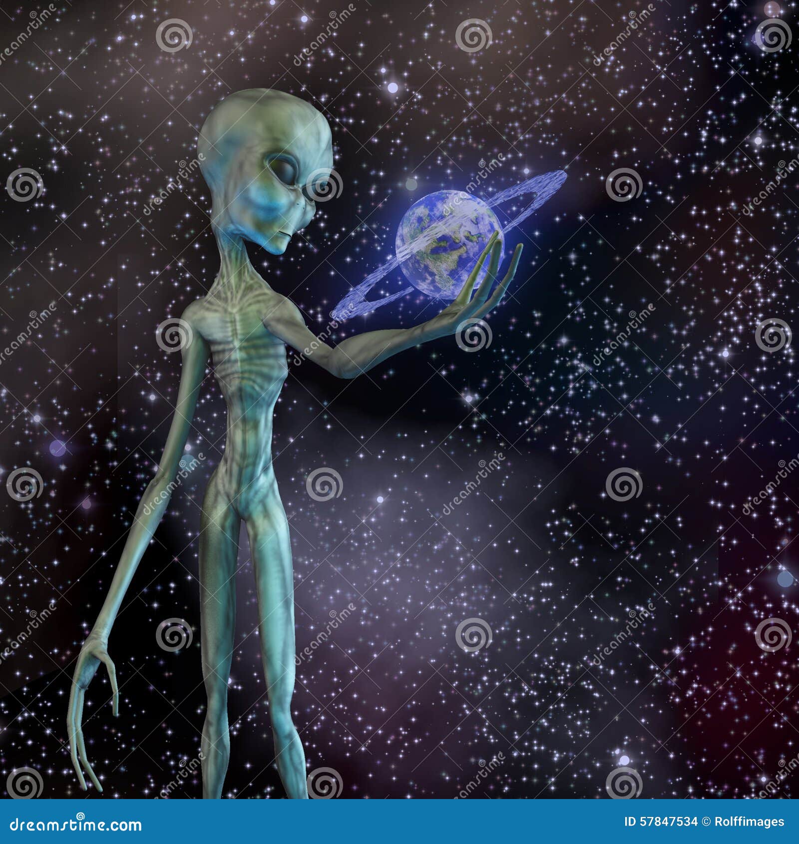 Alien Holding Blank Banner Flat Cartoon Vector Illustration ...