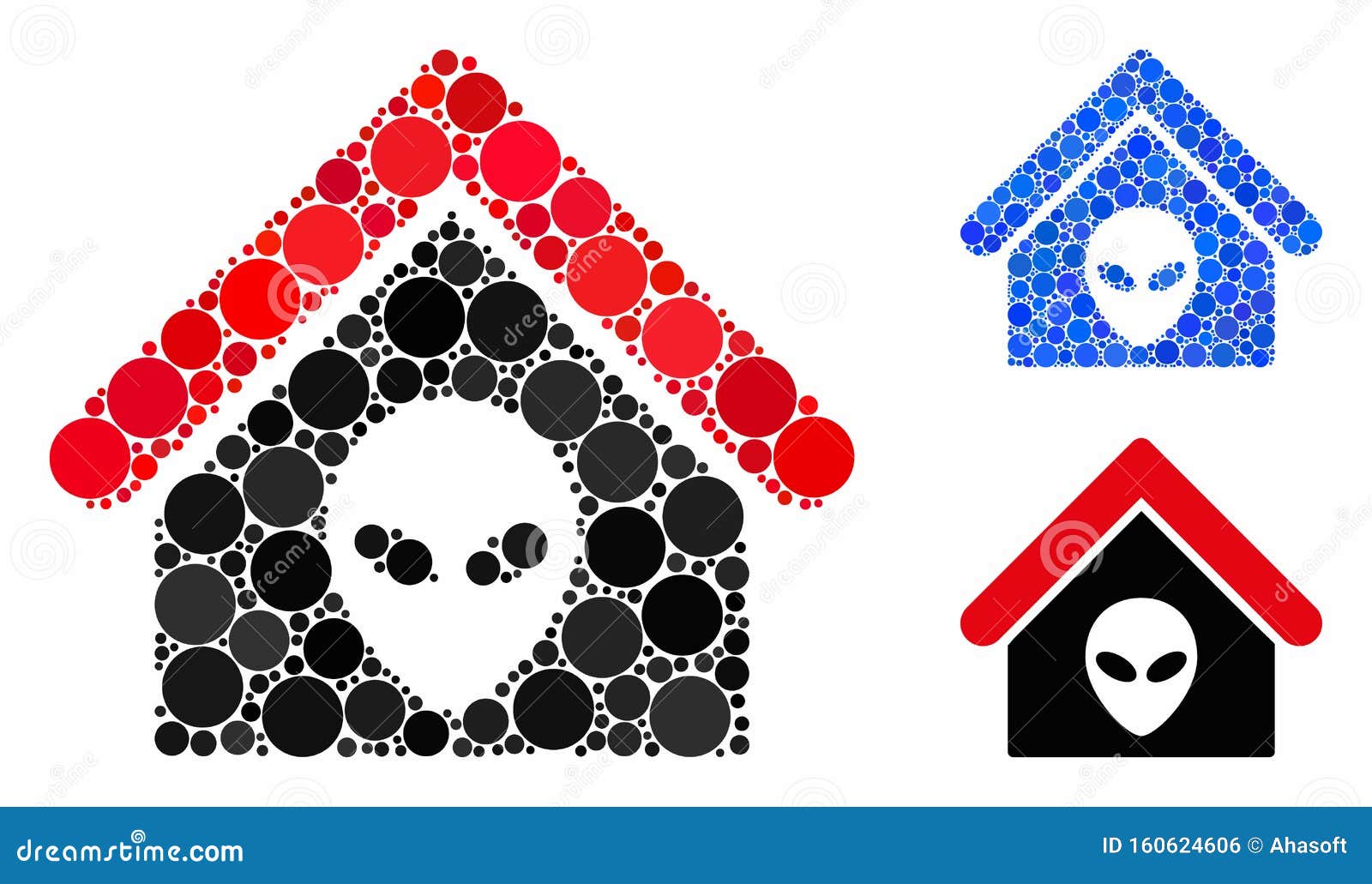Alien Home Composition Icon of Circle Dots Stock Vector - Illustration ...