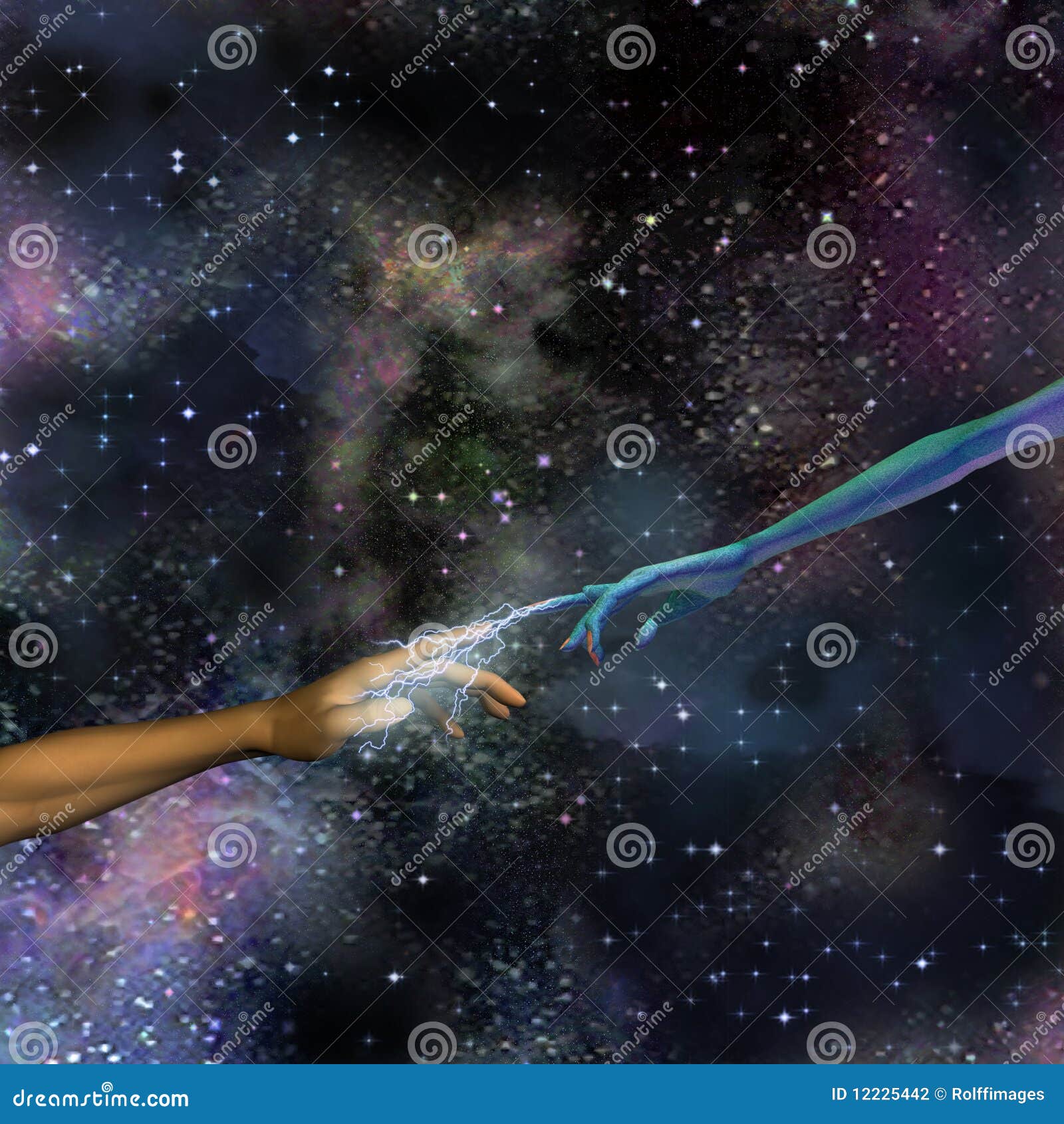 Alien Human touch stock illustration. Illustration of alien - 12225442