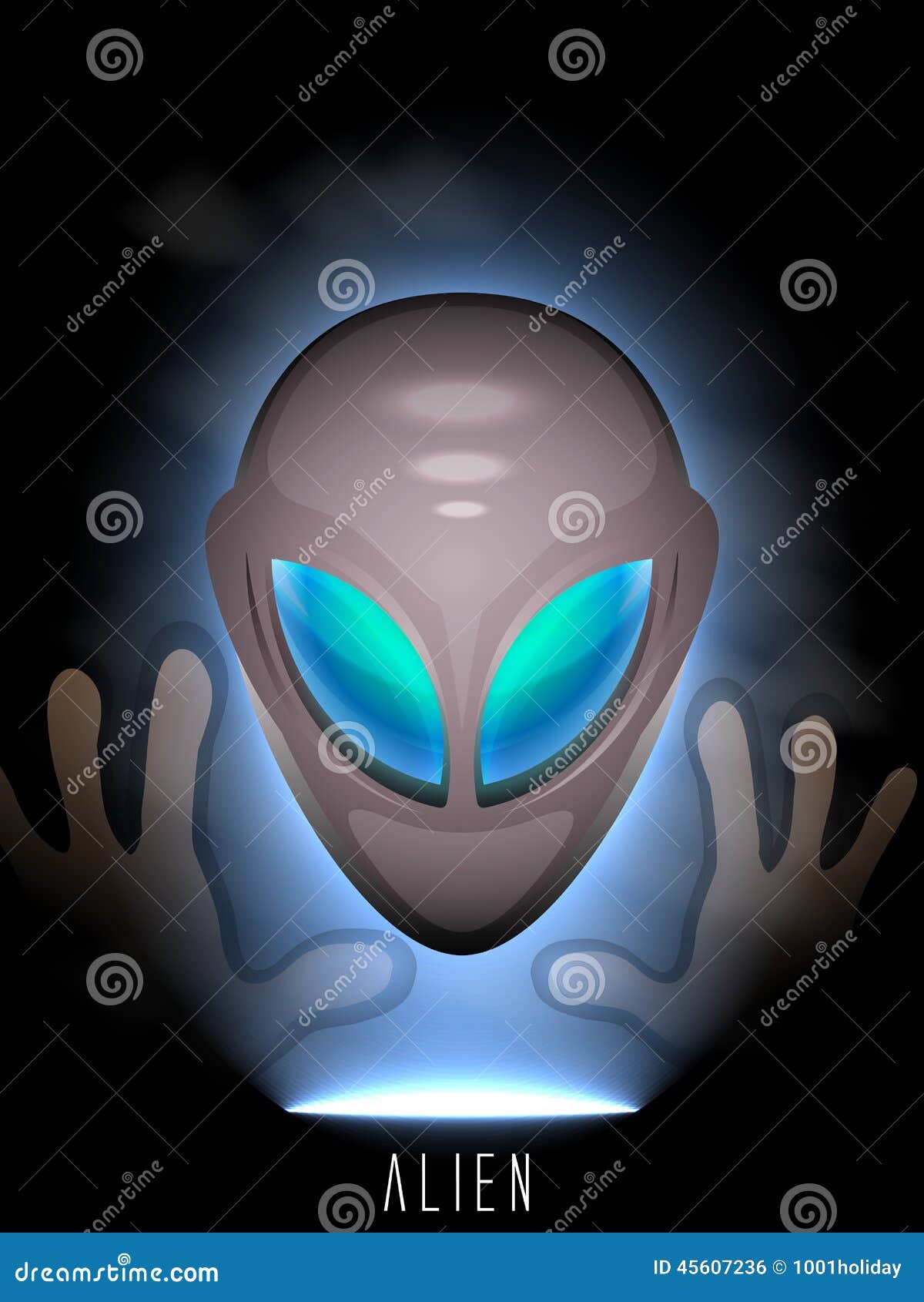 Alien, Humanoid, Intelligent Creature, With An Elongated Large Head ...