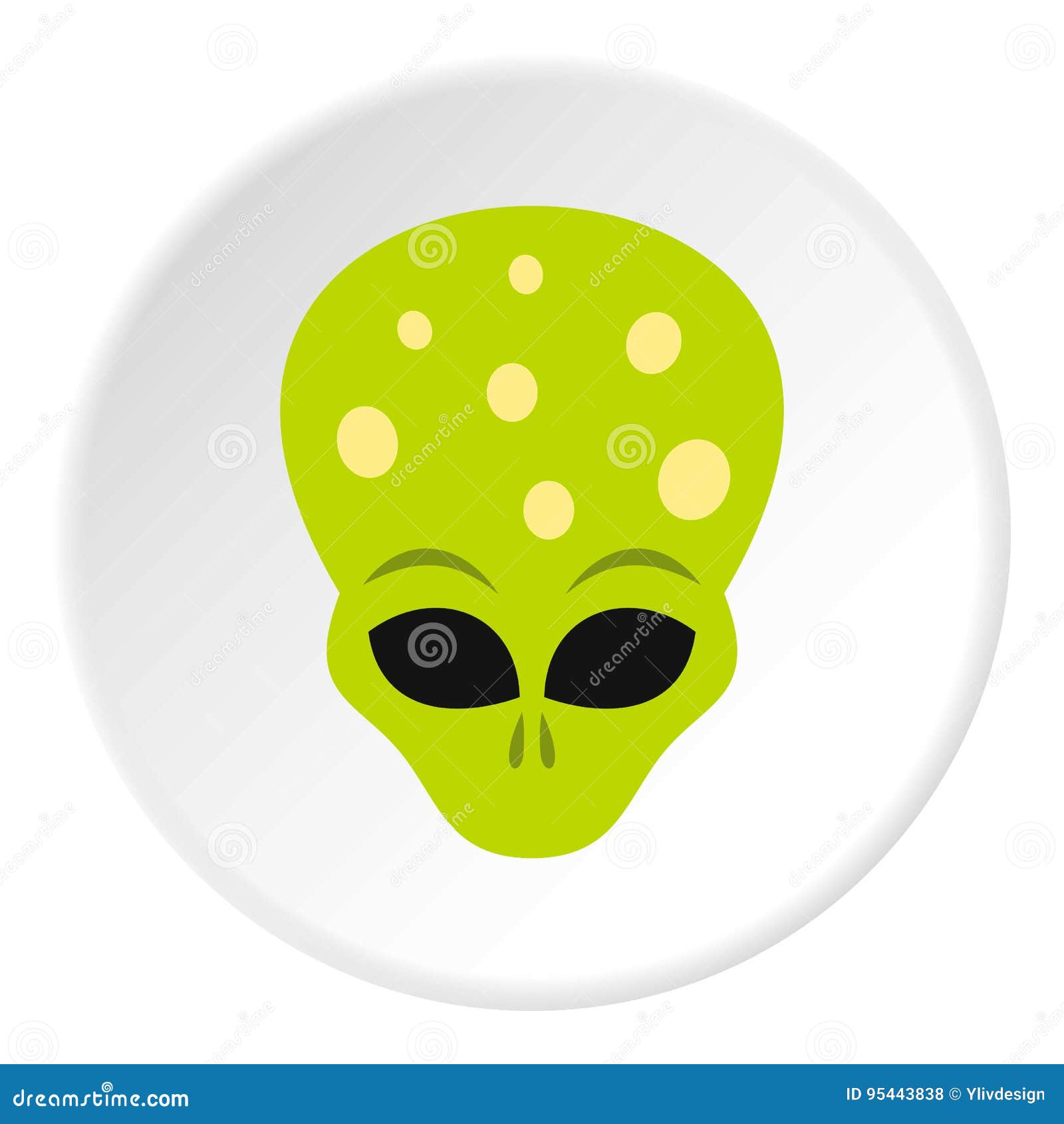 Alien icon circle stock vector. Illustration of green - 95443838