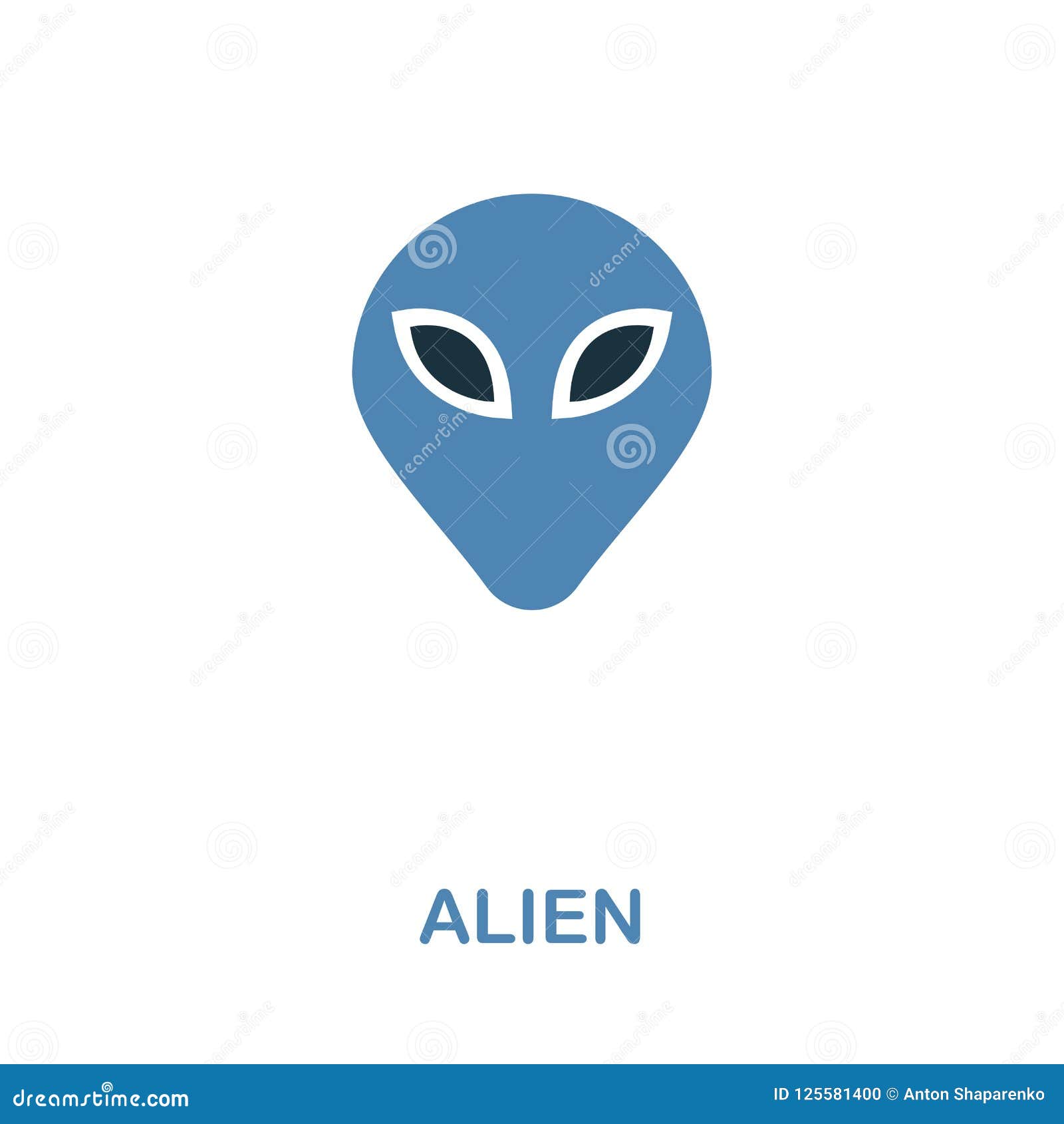 Alien Icon in 2 Color Design. Pixel Perfect Simple Pictogram Alien Icon ...