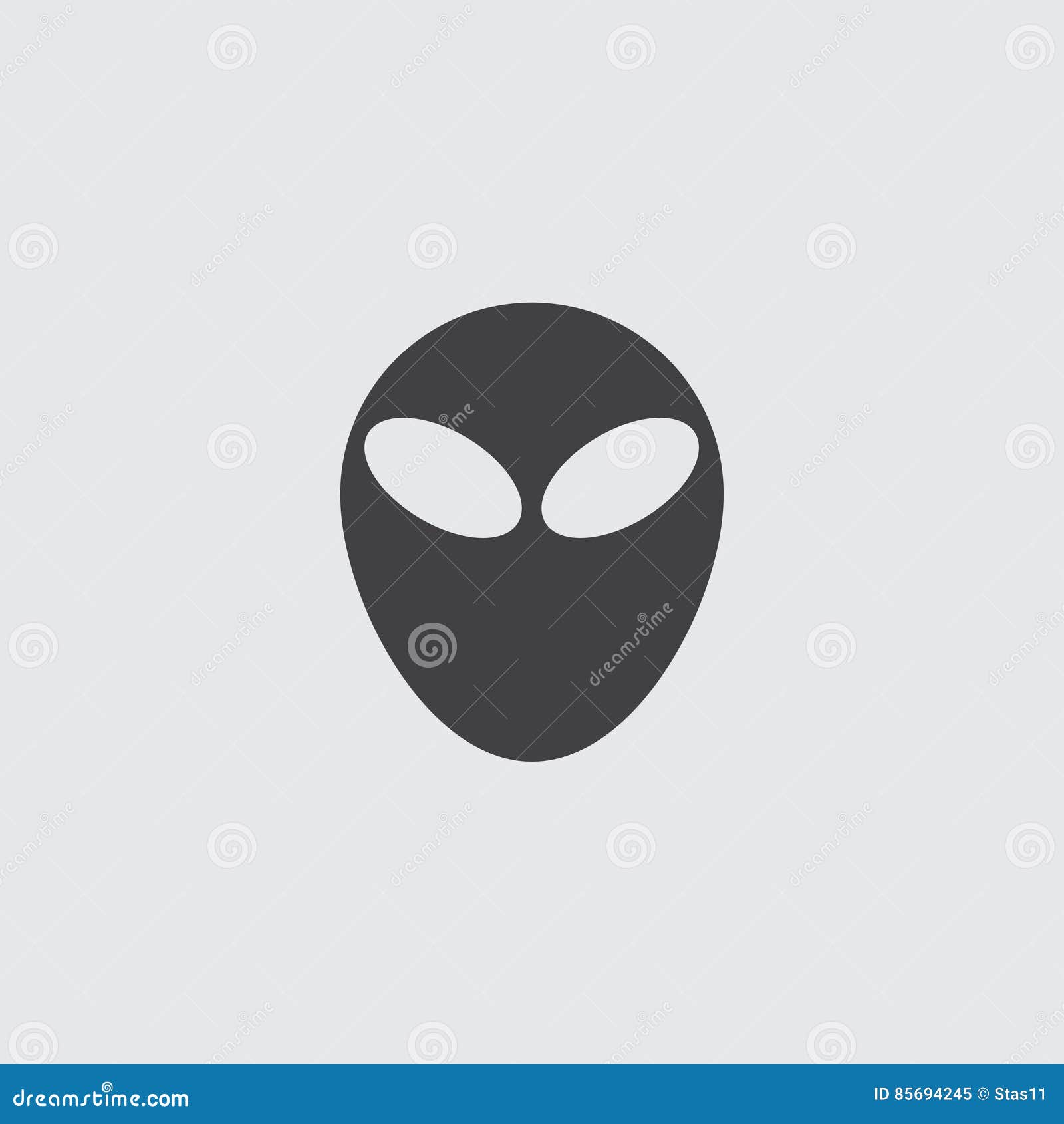 Alien Icon in a Flat Design in Black Color. Vector Illustration Eps10 ...