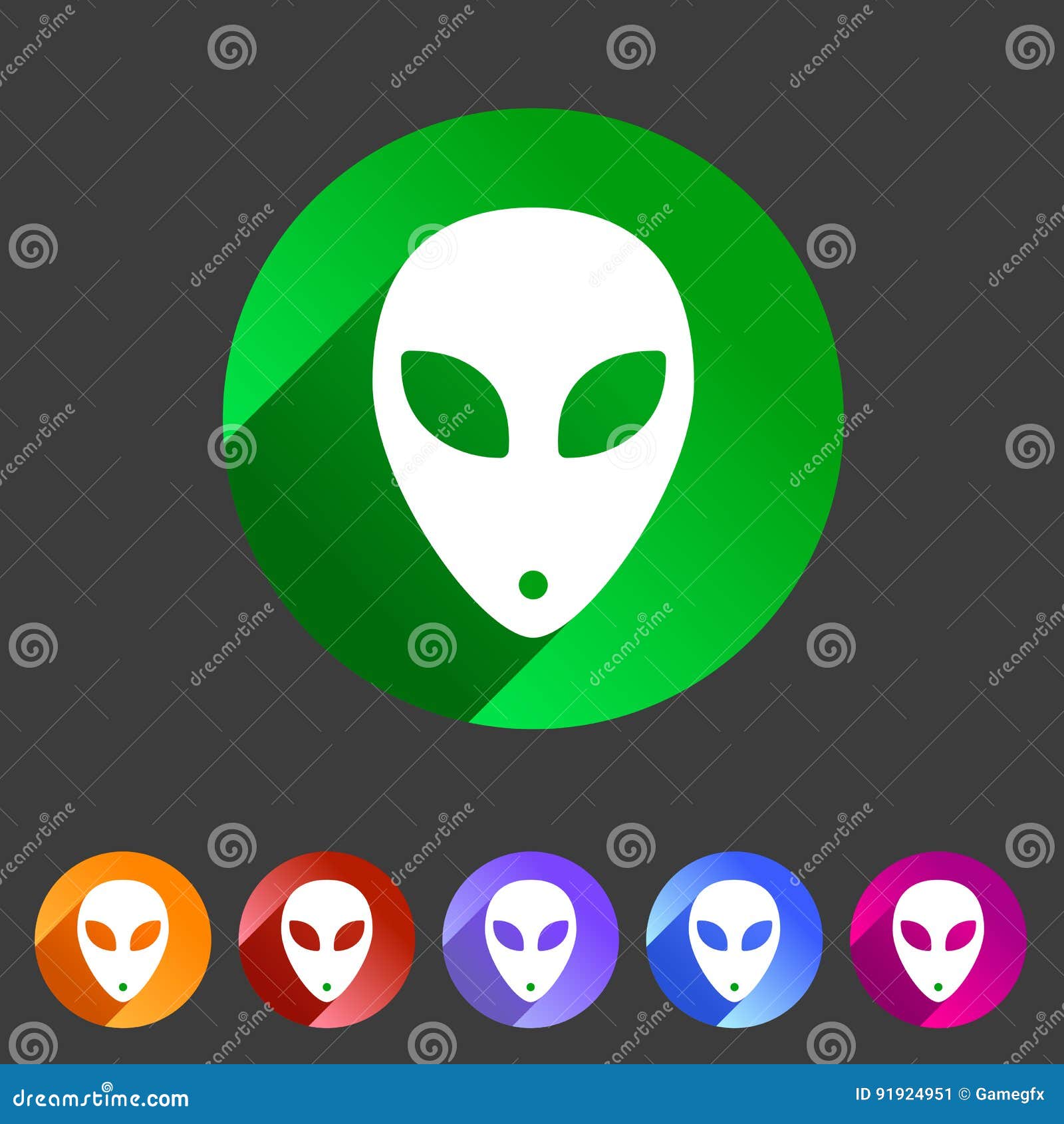 Alien Icon Icon Flat Web Sign Symbol Logo Label Stock Vector ...