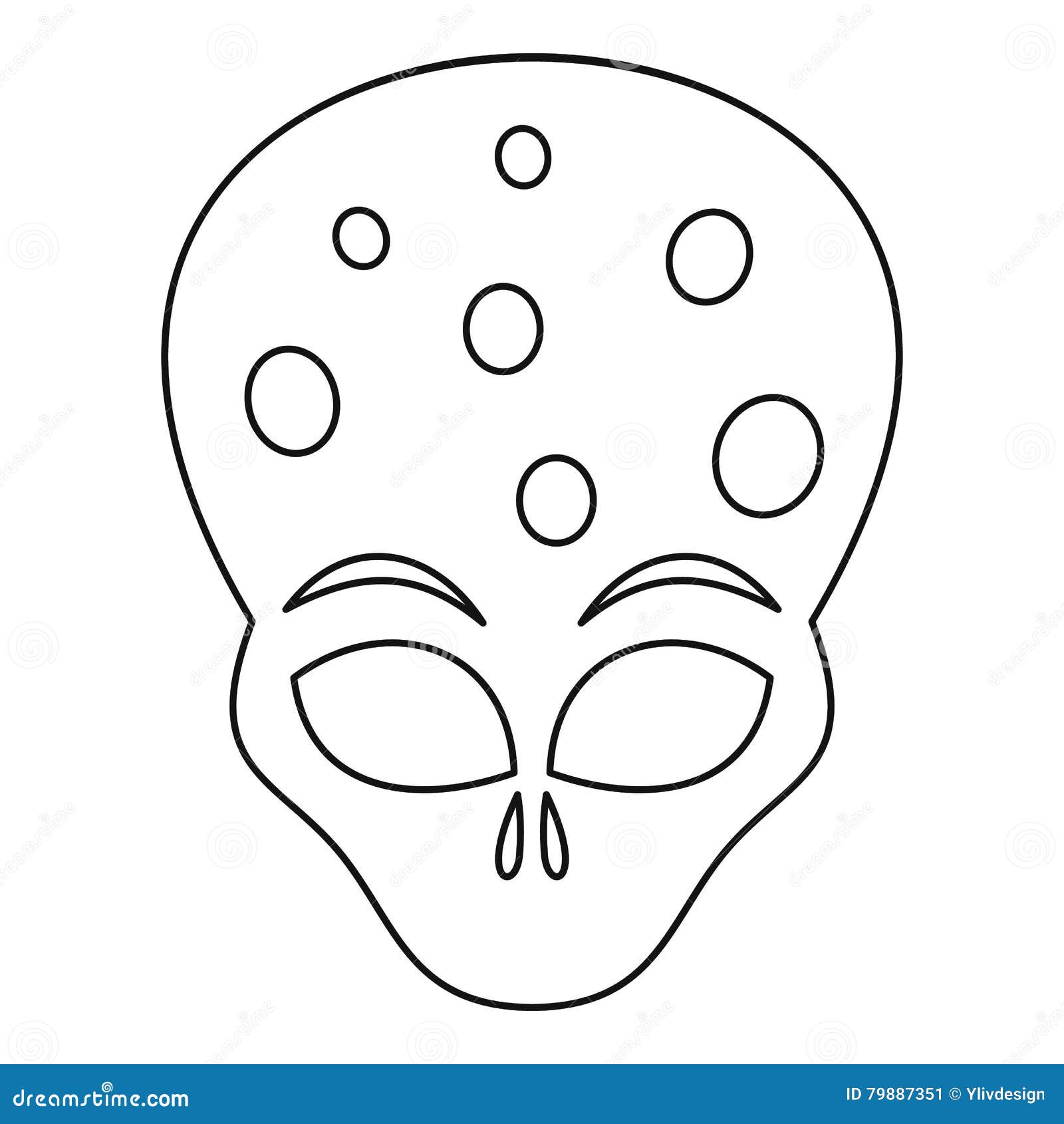 Alien icon, outline style stock vector. Illustration of galaxy - 79887351