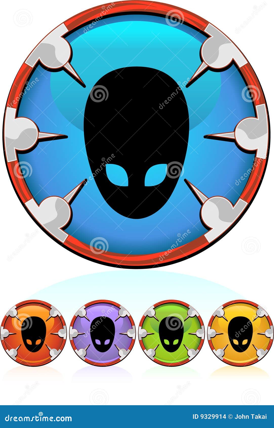 Alien Icon Series stock vector. Illustration of head, heads - 9329914