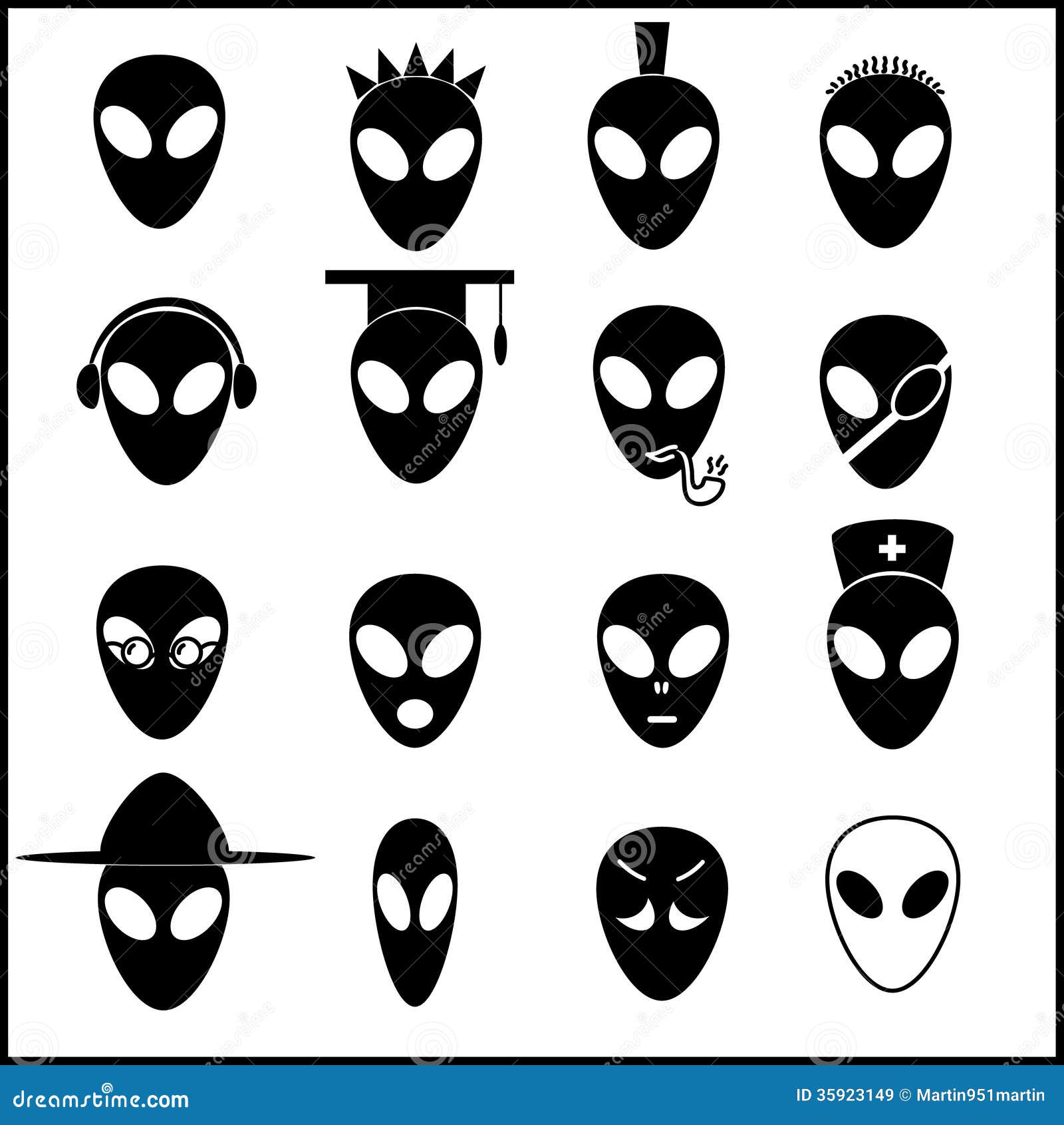 Alien Icons Set Eps10 Royalty Free Stock Images - Image: 35923149