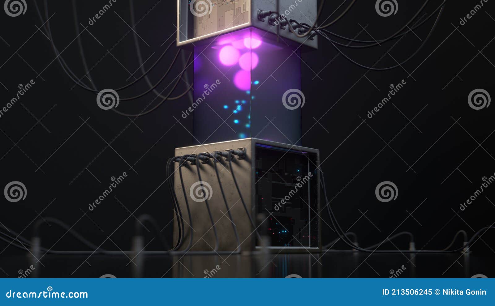 Alien Incubator in Sci-fi Laboratory 3D Render Stock Illustration ...