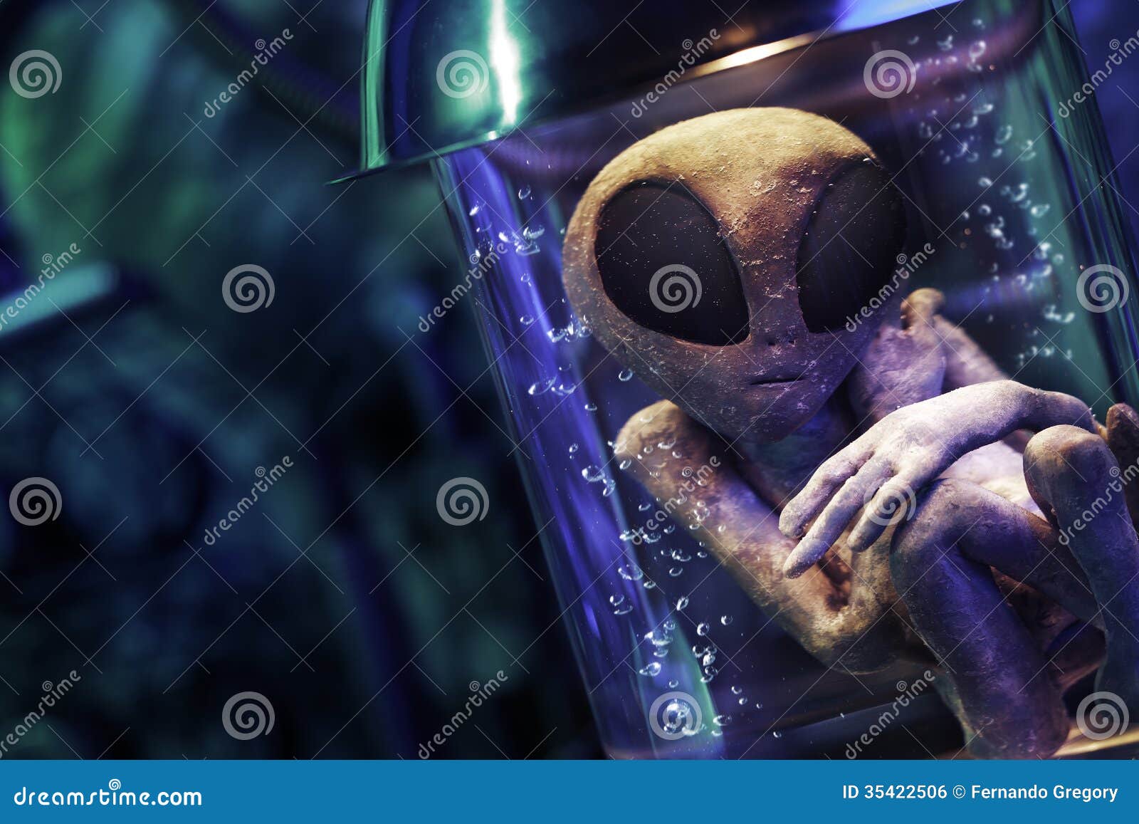 Alien inside a test tube stock photo. Image of biology - 35422506