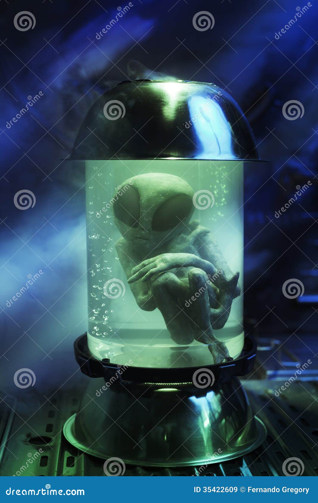 Alien inside a test tube stock image. Image of gray, alien - 35422609