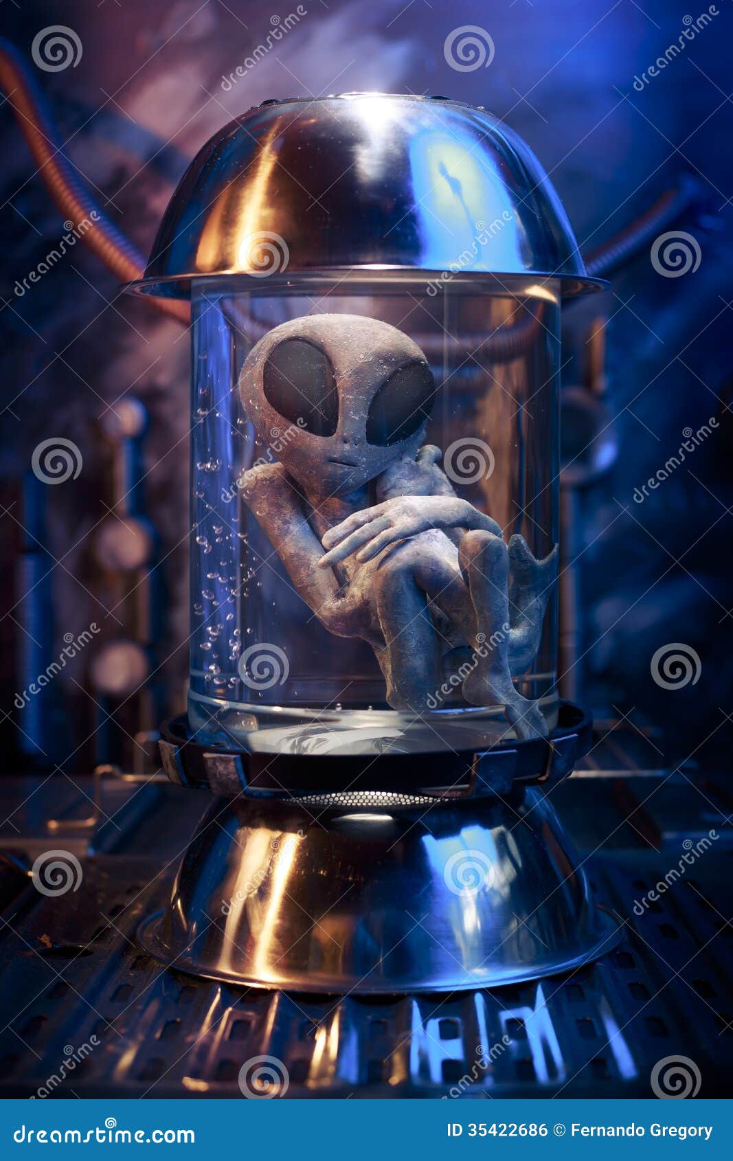 Alien inside a test tube stock photo. Image of creature - 35422686
