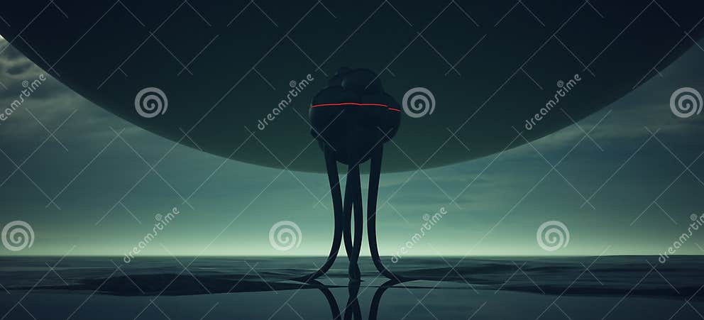 Alien Invaders from Outer Space Extra-Terrestrial with Tentacles Stock ...