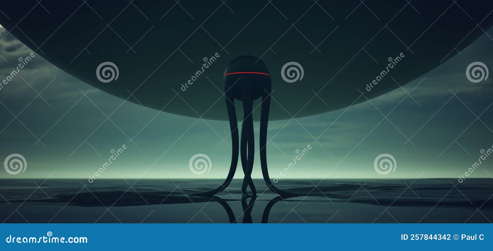 Alien Invaders From Outer Space Extra-Terrestrial With Tentacles Stock ...